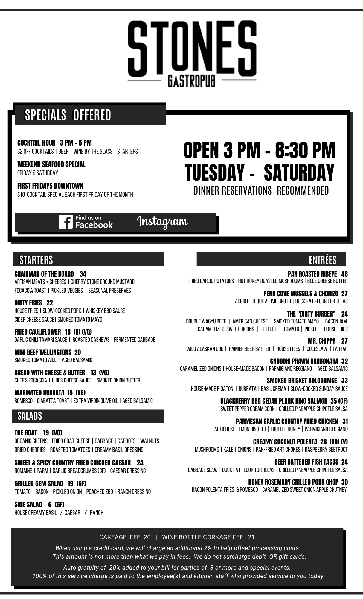 Dinner — Stones Gastropub