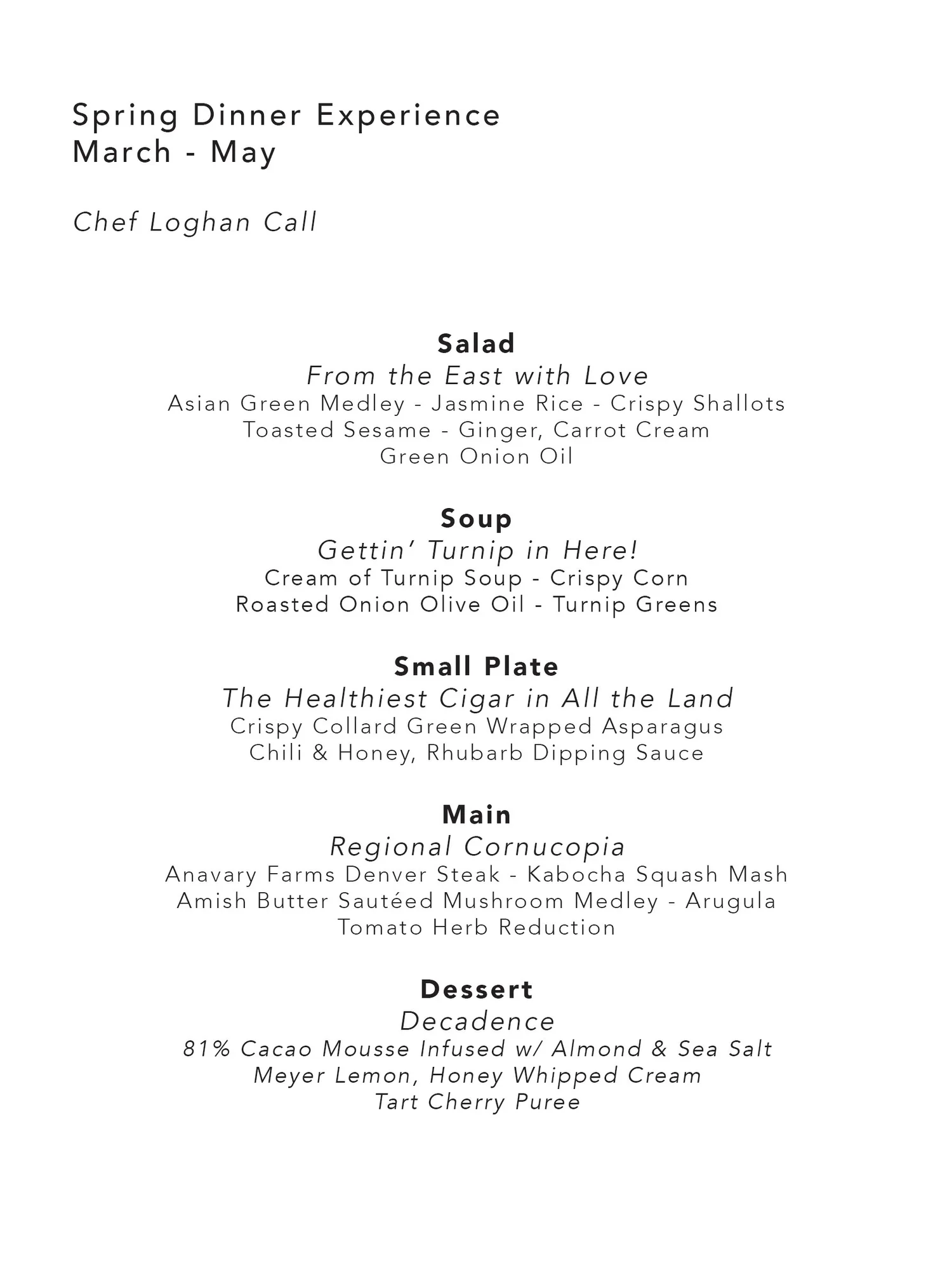 Farm-to-Table Sample Menu | Planted Cuisine | Private Chef in Traverse ...