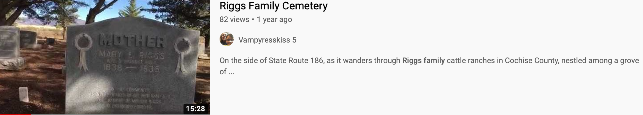 Riggs Family Cemetery — BRANNICK RIGGS FAMILY