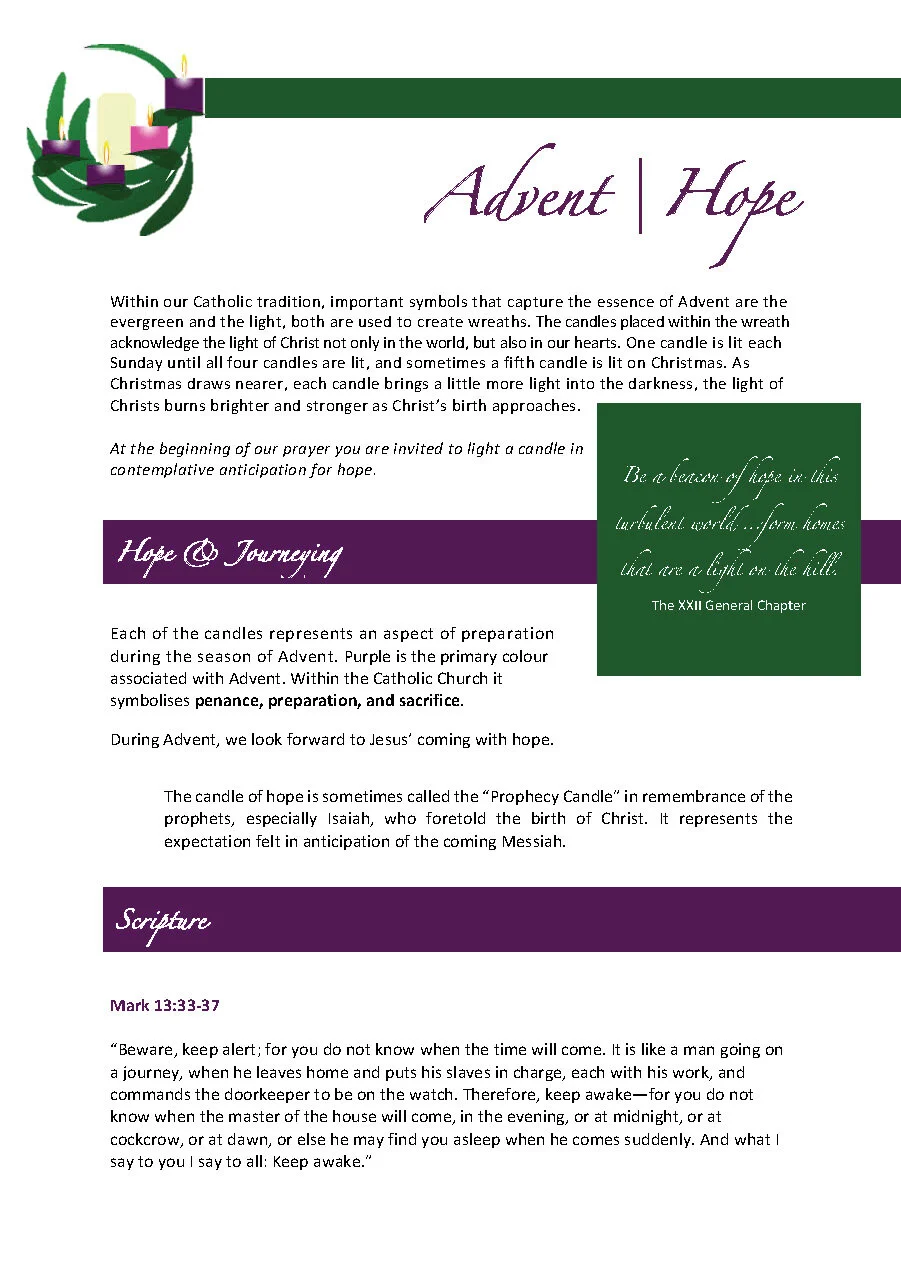 Advent Prayer Week 1 — Marist Association of St Marcellin Champagnat