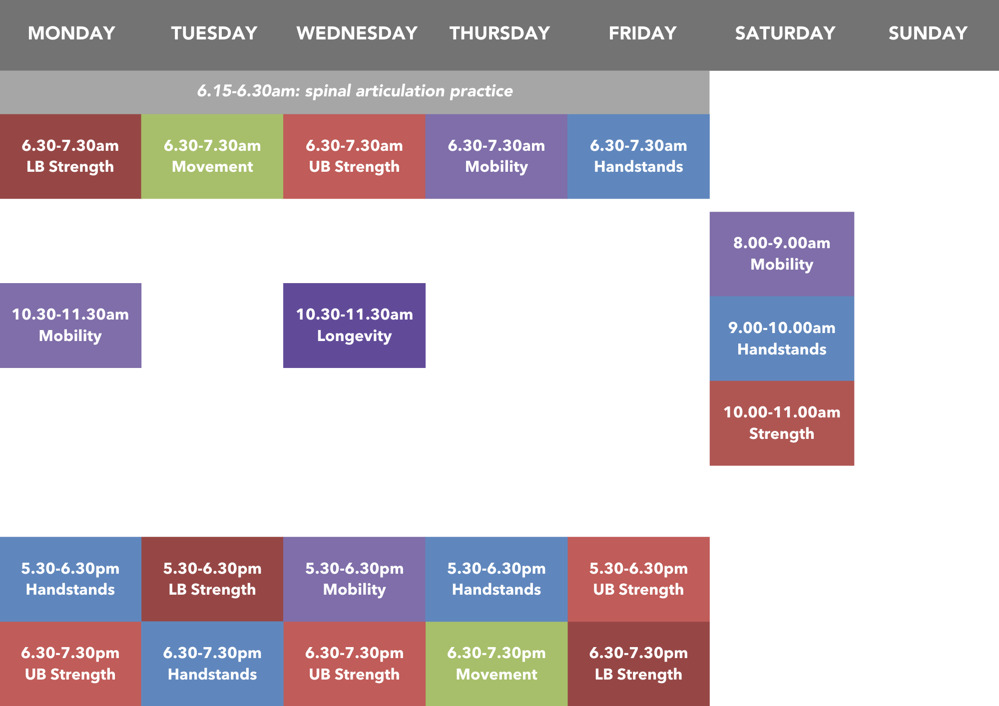Class Schedule — Praksis