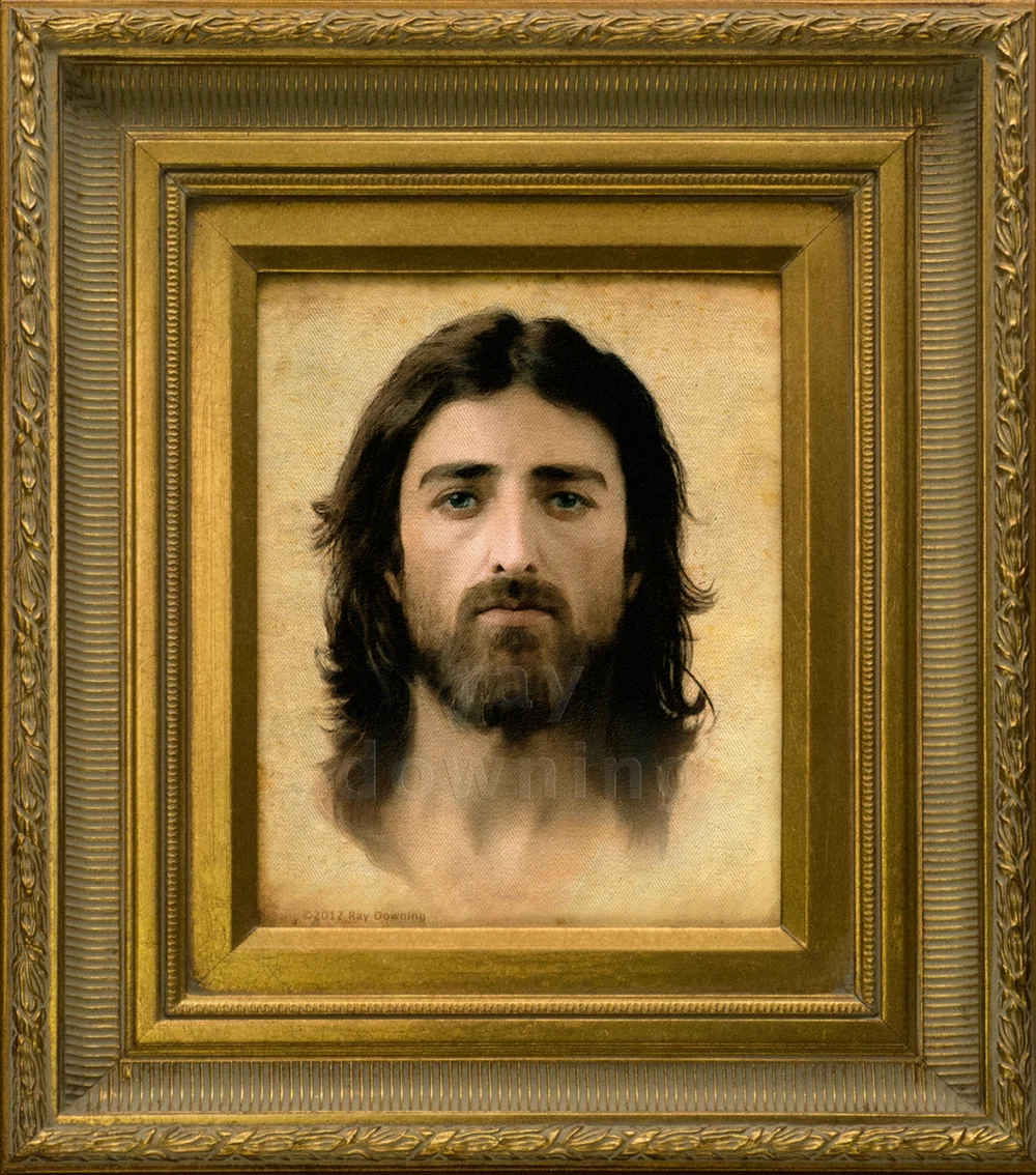 Jesus Portrait in Neoclassic Gold Frame — Ray Downing
