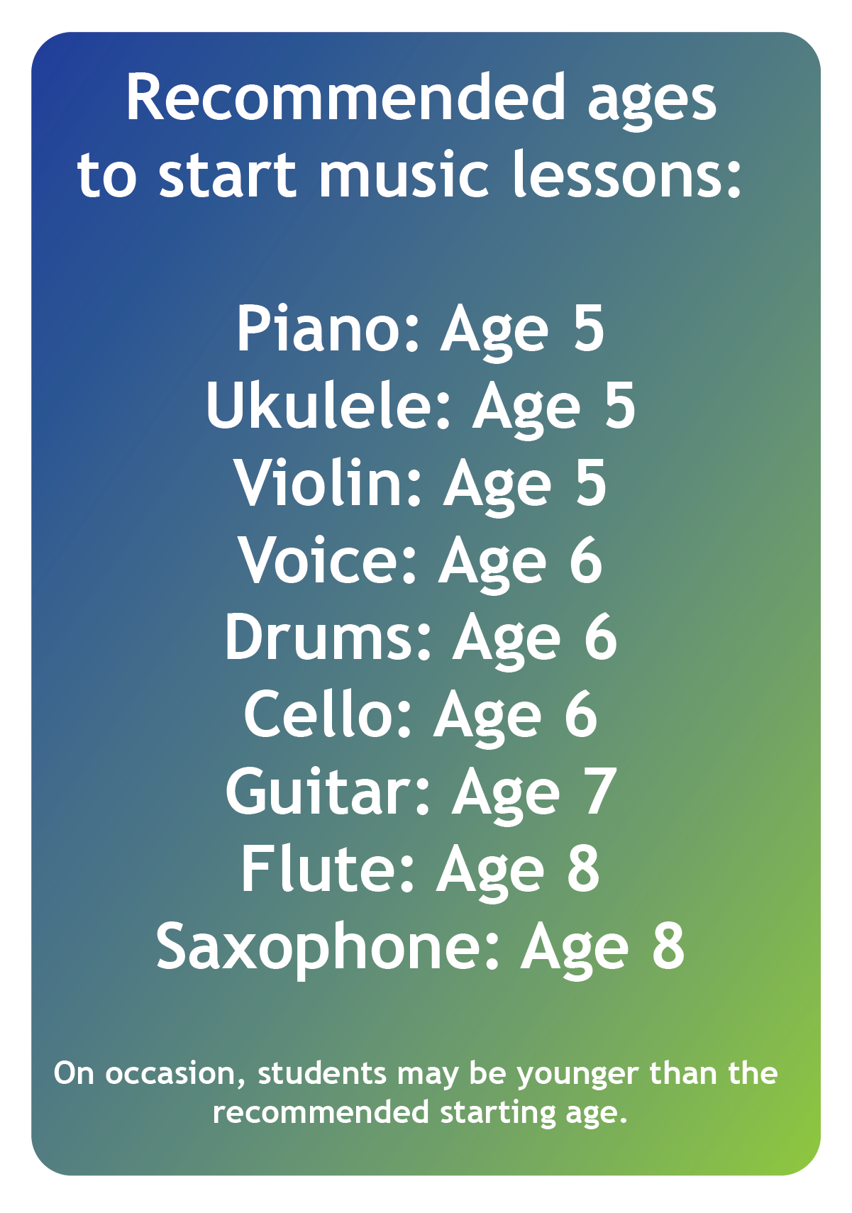 Music Lessons at Chinook School of Music Calgary — Chinook School of Music