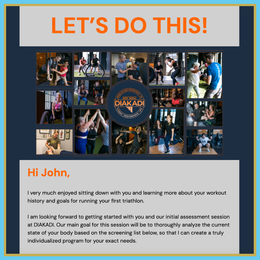 Personal Trainer Business Resources | Post-Consultation Welcome Email ...