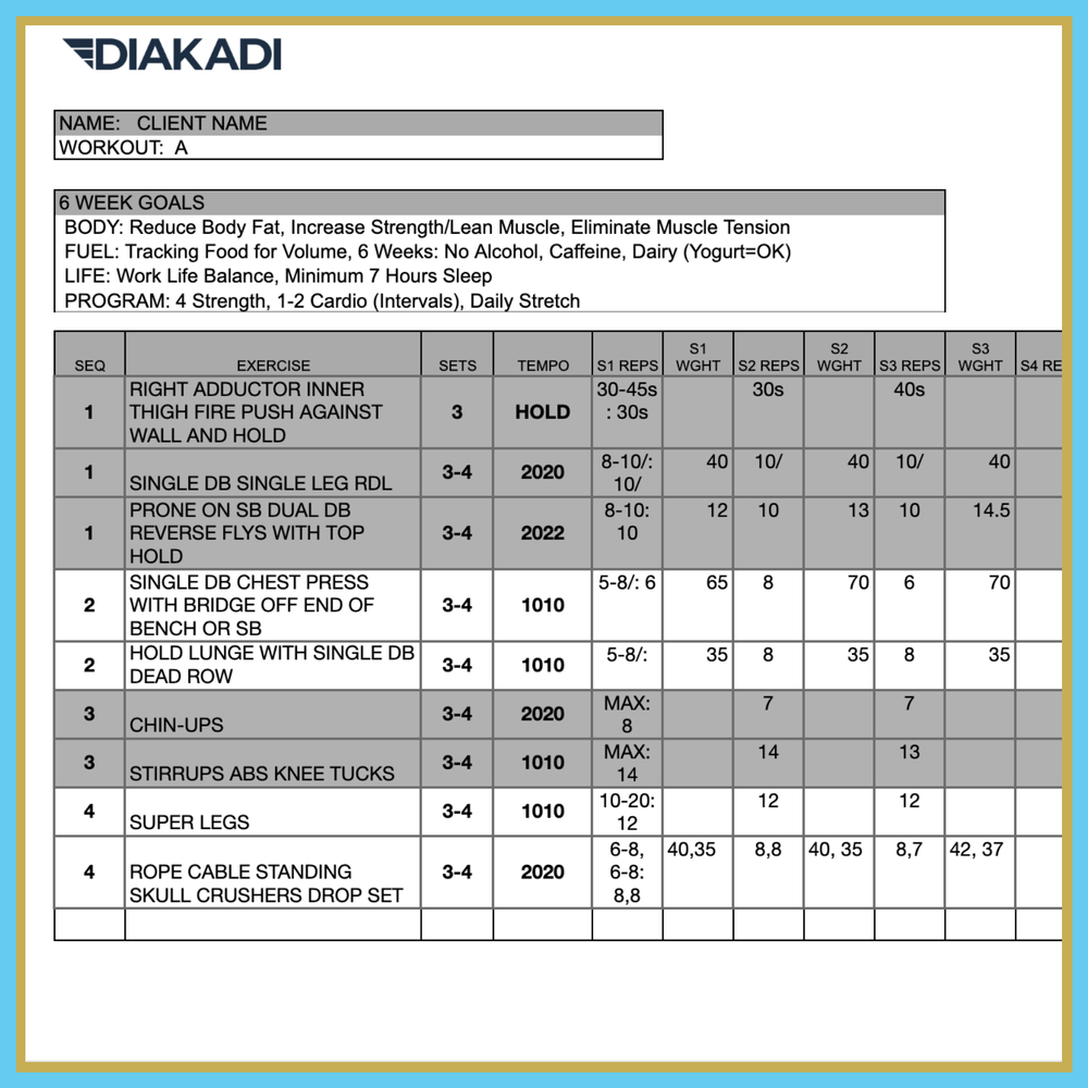 Personal Trainer Business Resources | Sample Fitness Program Tracking ...