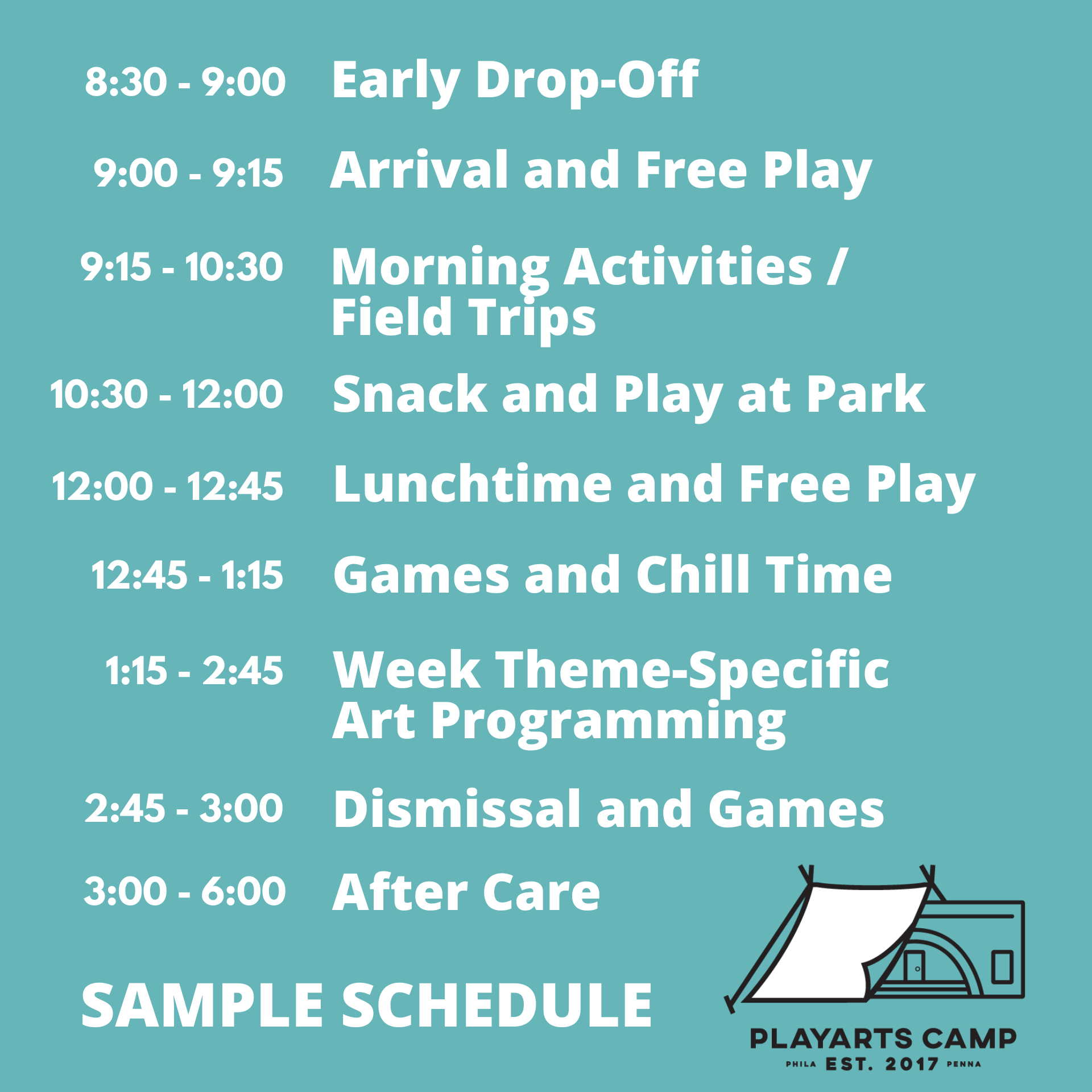 Summer Camp Activities Schedule