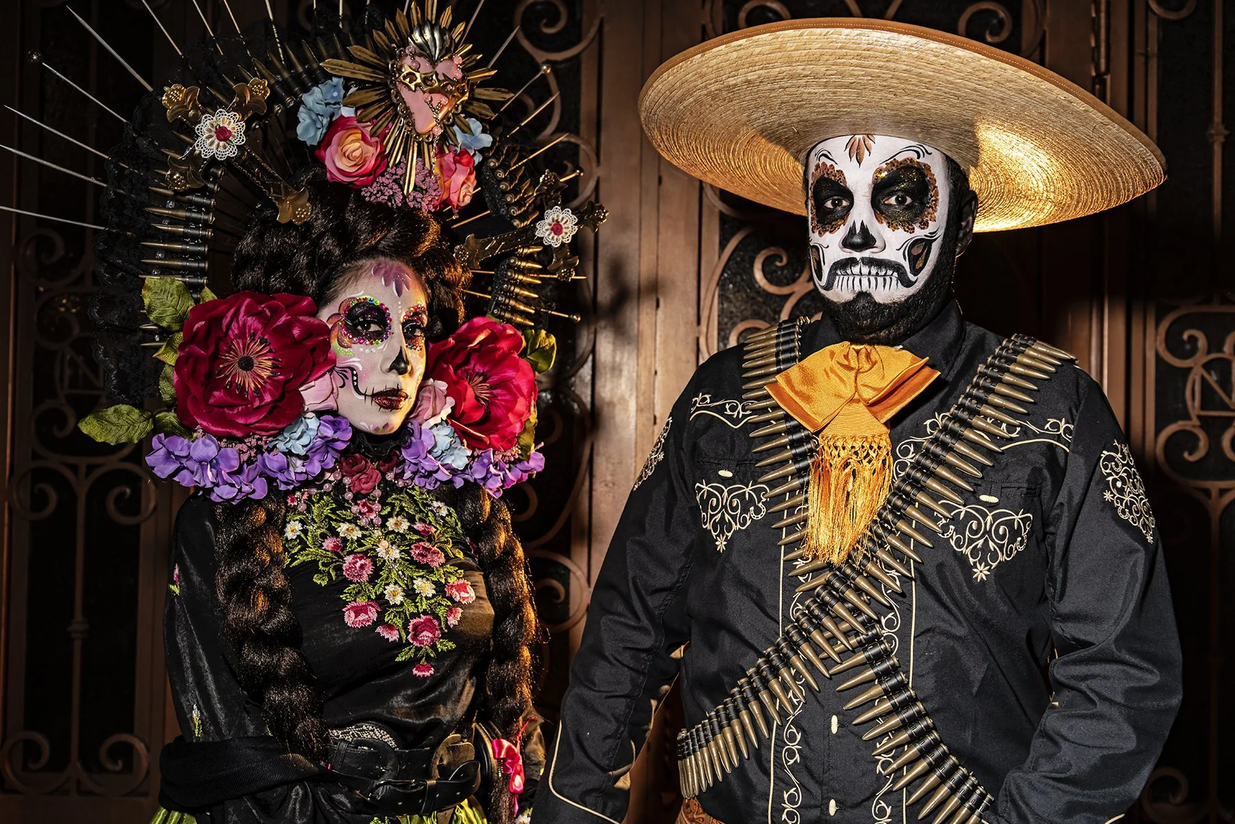 Mexican Day of the Dead Themed Costumes, headdress and Catrina Makeup ...