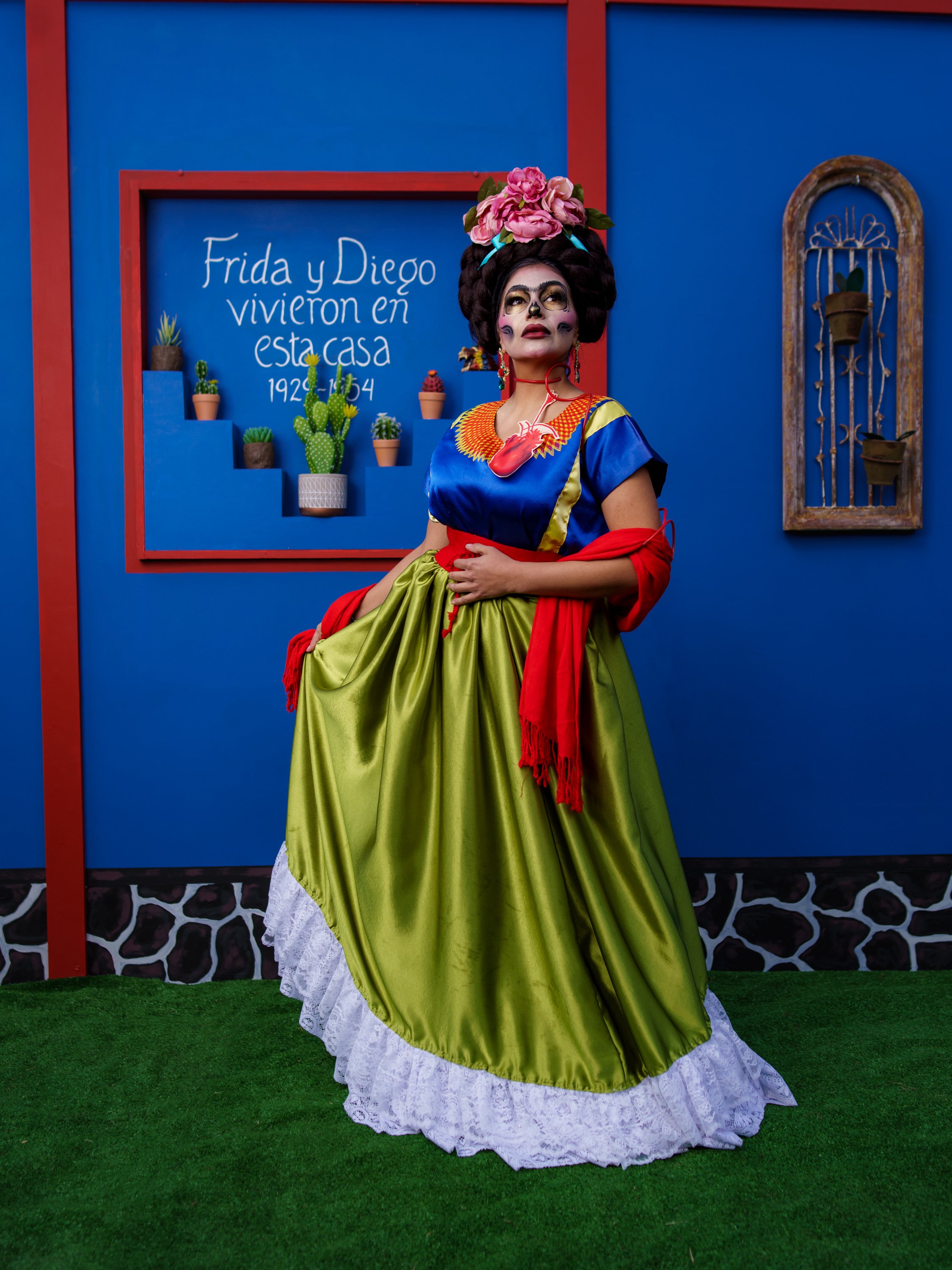 Mexican Day of the Dead Themed Costumes, headdress and Catrina Makeup by Paulina — Paulina Clothing