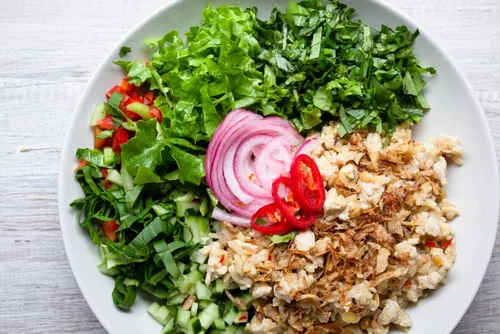 Chicken Larb Bowl With Pickled Onion by Steph Geddes — Body Good Food