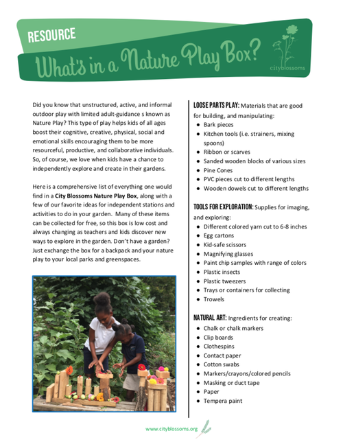 Free Resources — City Blossoms