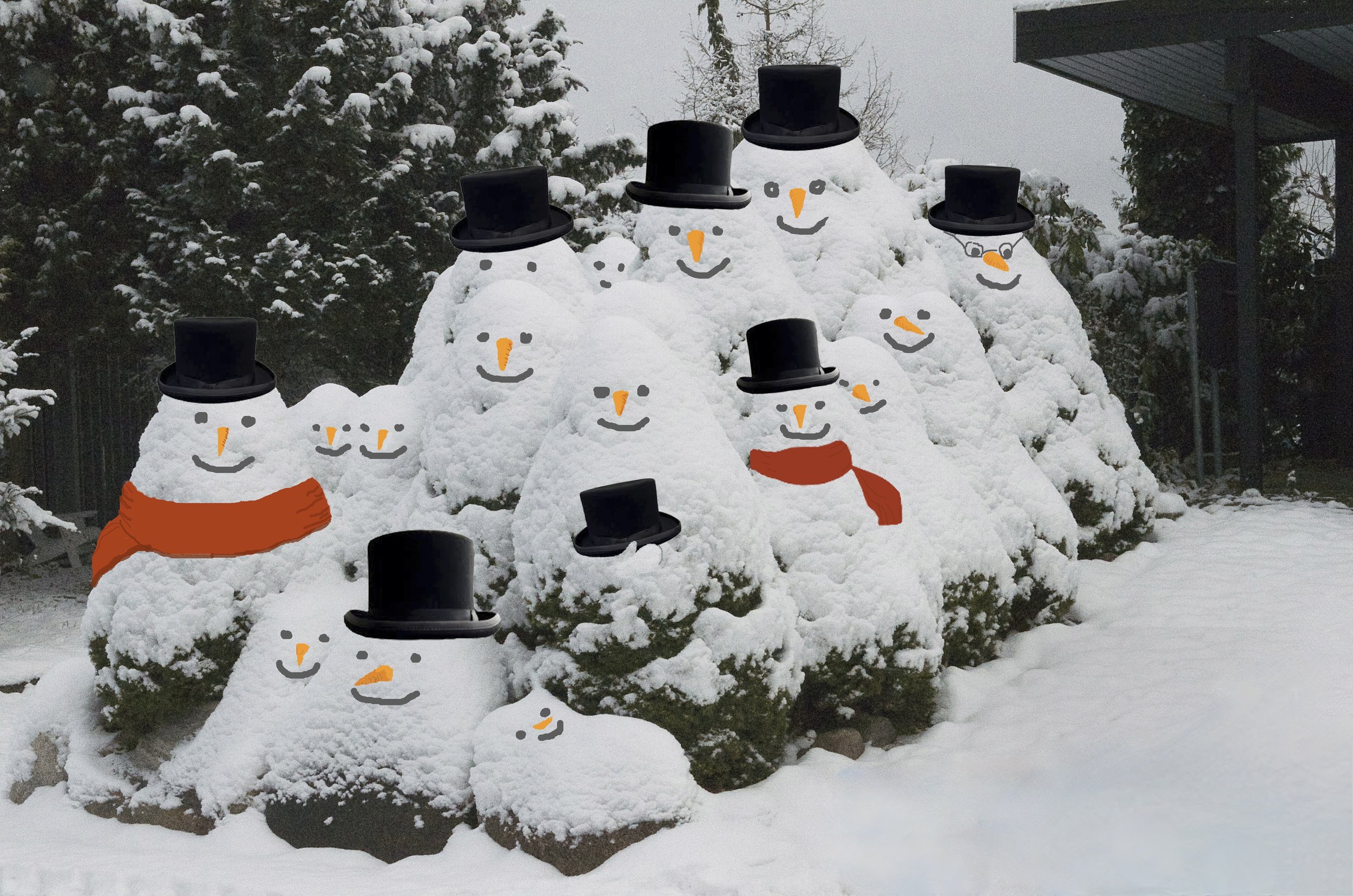 Snemænd samles til fotografering — BLOVSTROED.DK