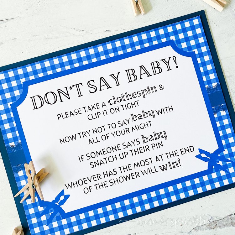 DIY Don’t Say Baby Clothespin Baby Shower Game — Wine & Sprinkles