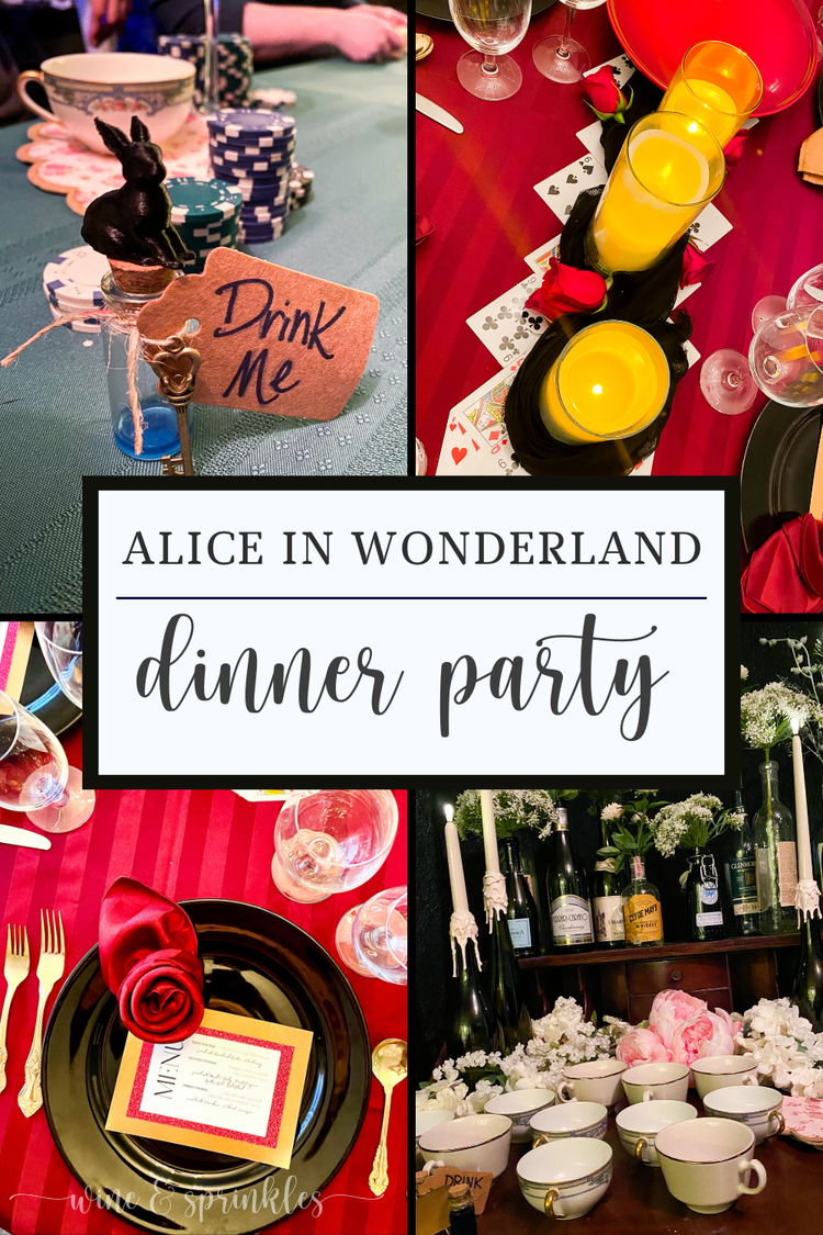 Alice in Wonderland Poker Dinner Party — Wine & Sprinkles