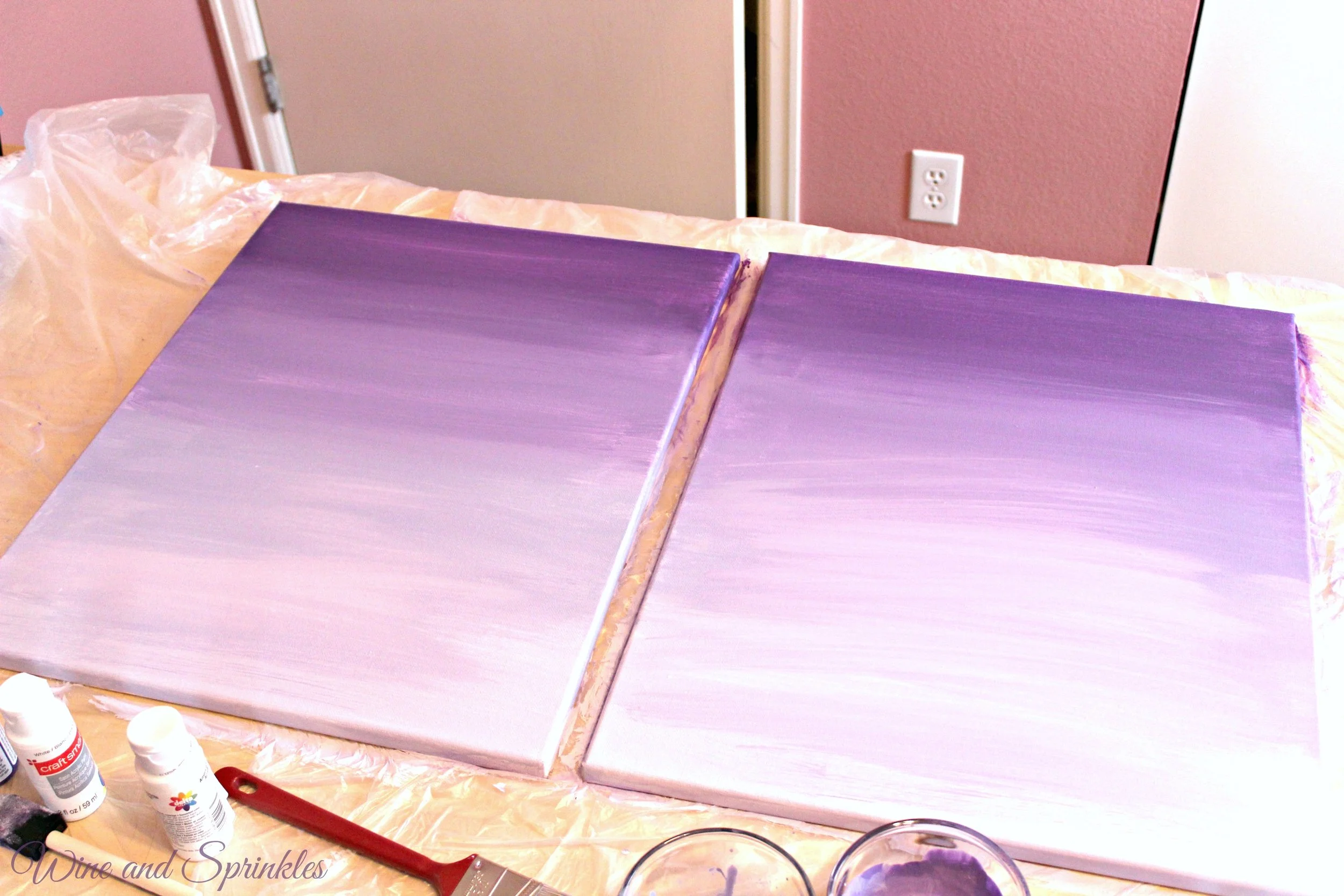 Ombre Watercolor Wedding Signs — Wine & Sprinkles