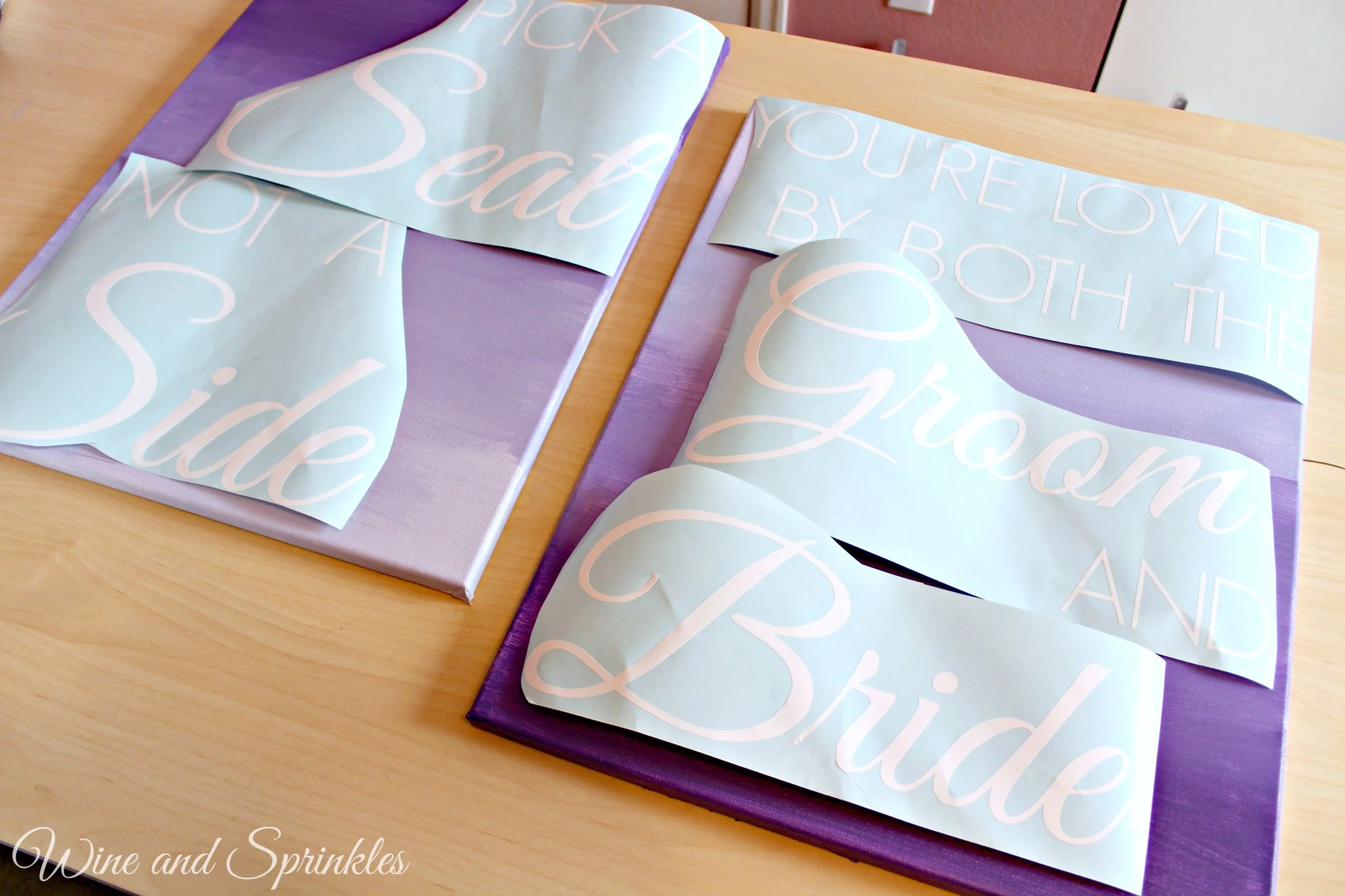 Ombre Watercolor Wedding Signs — Wine & Sprinkles