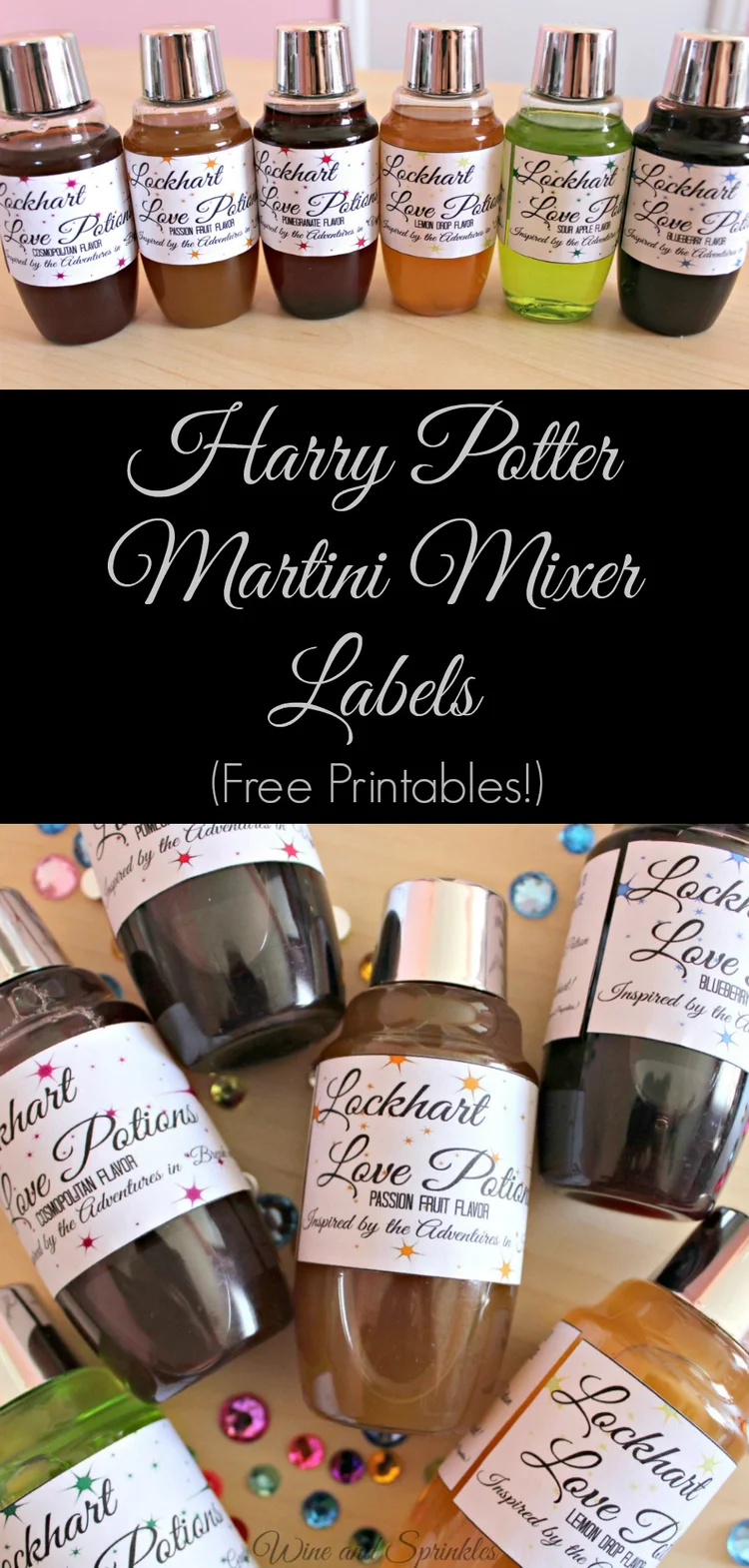 Harry Potter Martini Mixer Labels — Wine & Sprinkles