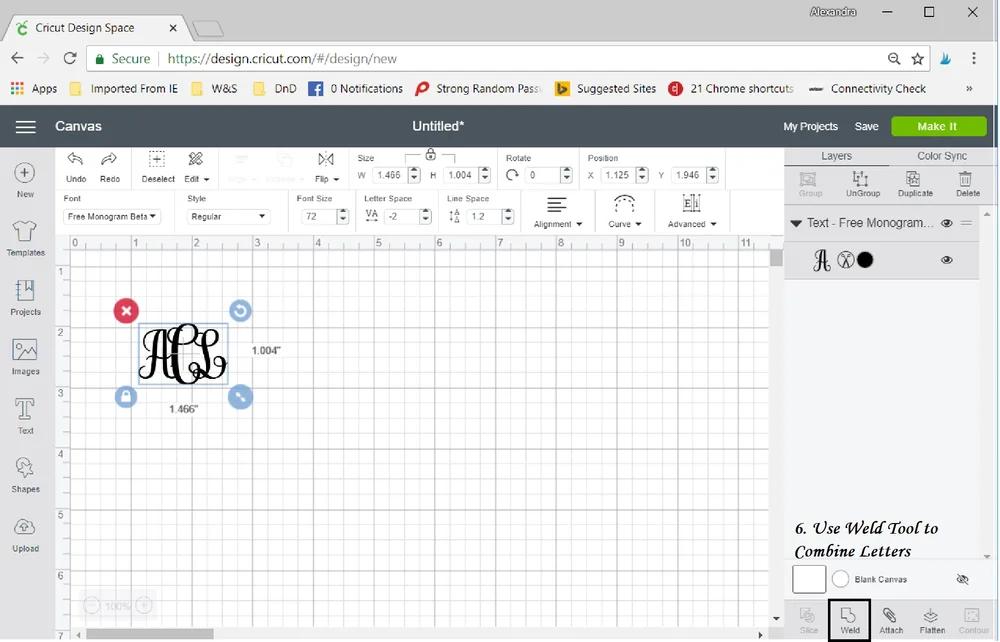 Monogram Canvas Tote Bags — Wine & Sprinkles