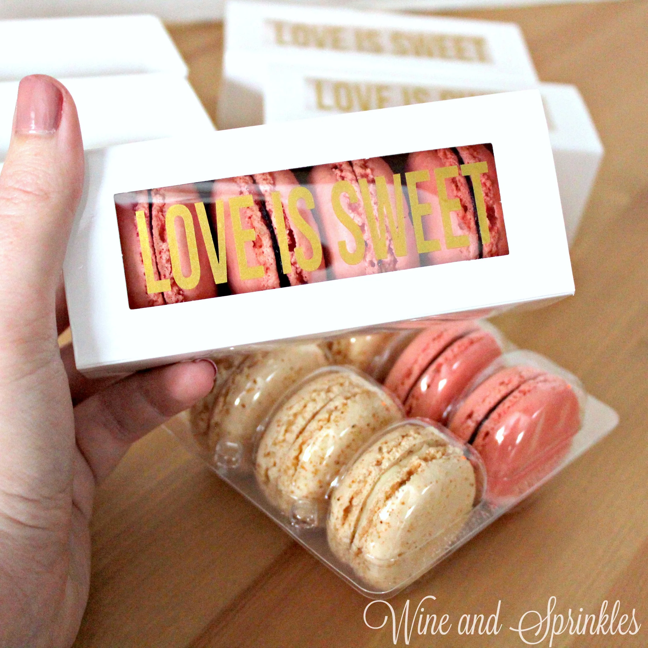 Love is Sweet Macaroon Favor Boxes — Wine & Sprinkles