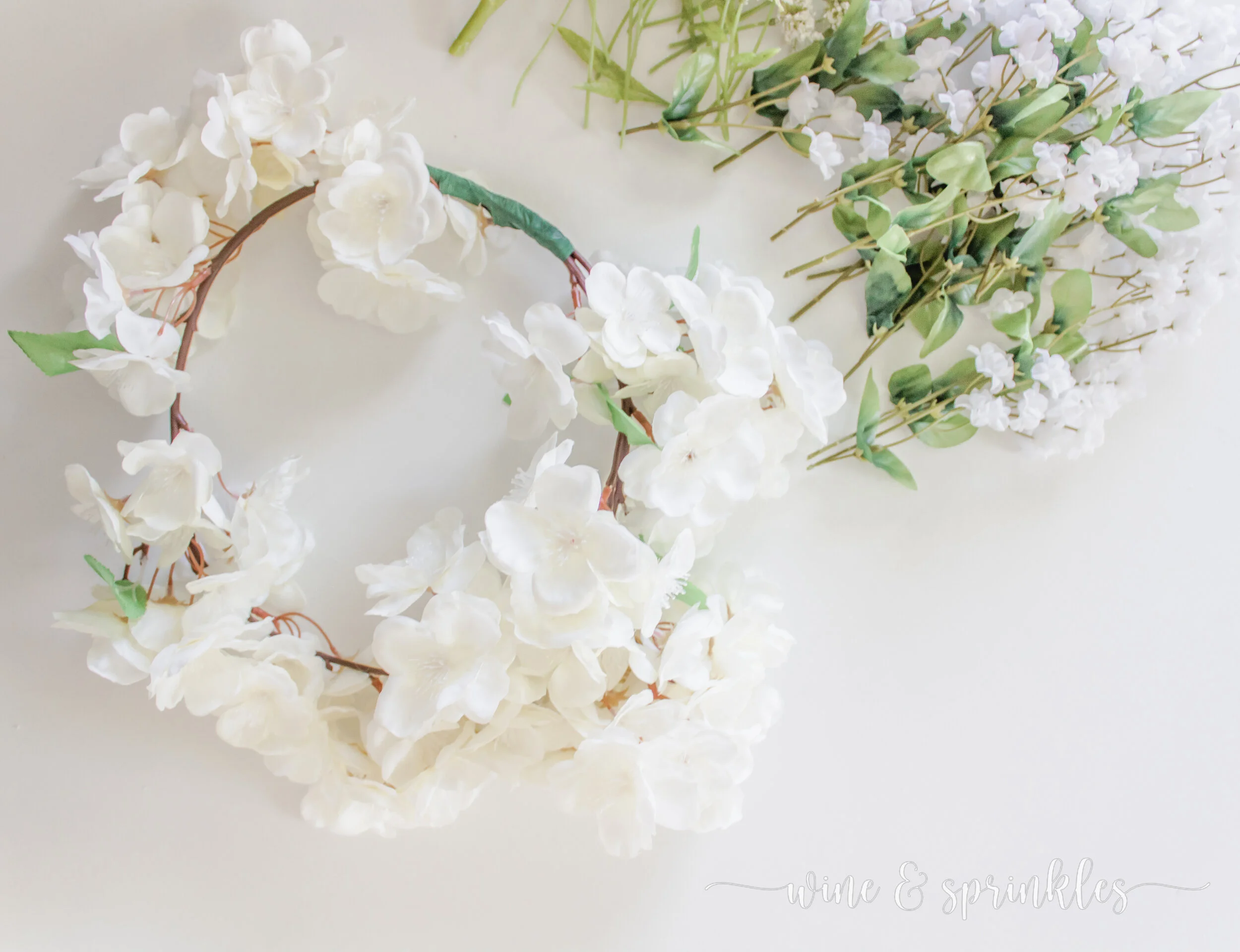 DIY Peony & Cherry Blossom Silk Spring Flower Crown — Wine & Sprinkles