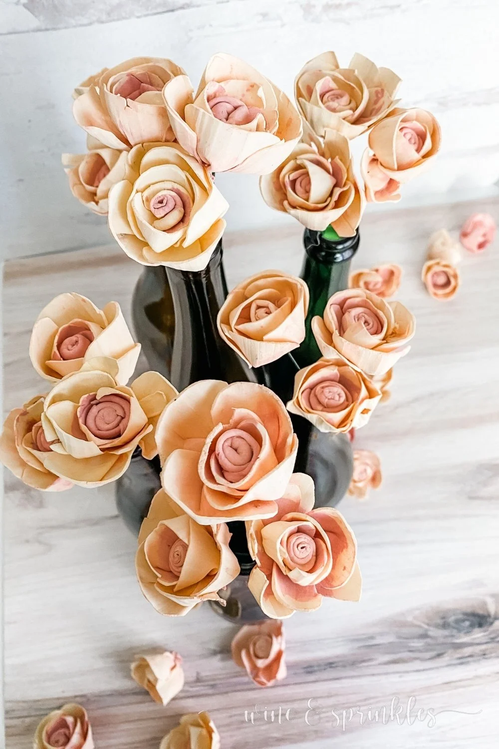 Ombre Dyed Wooden Flowers — Wine & Sprinkles