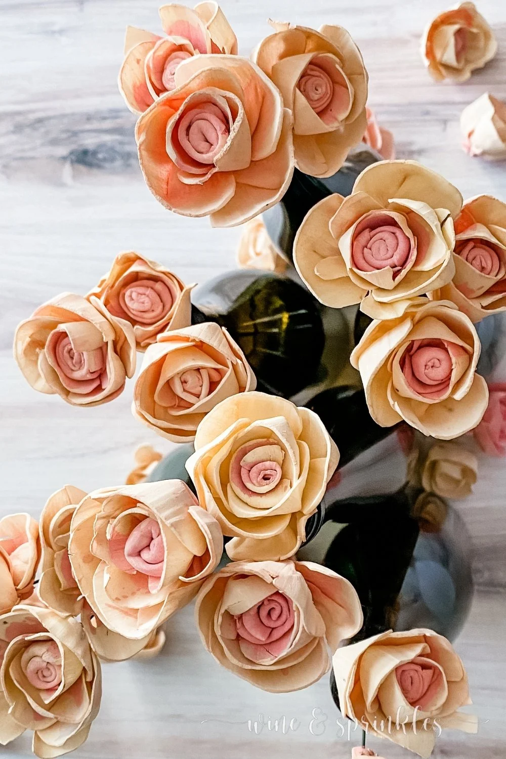 Ombre Dyed Wooden Flowers — Wine & Sprinkles