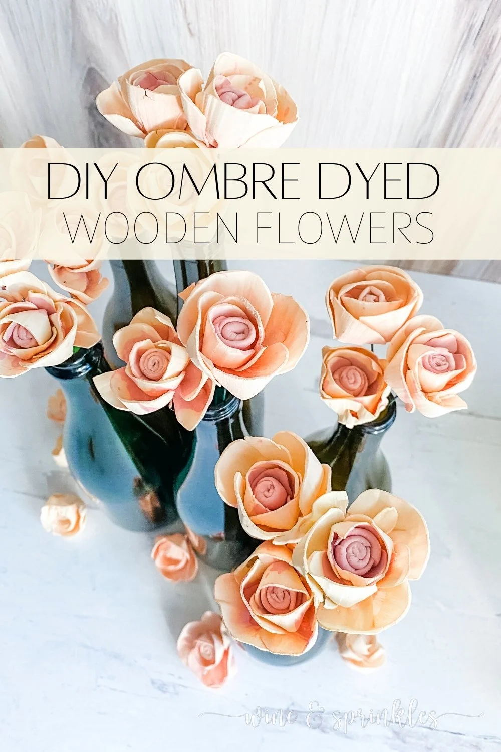 Ombre Dyed Wooden Flowers — Wine & Sprinkles