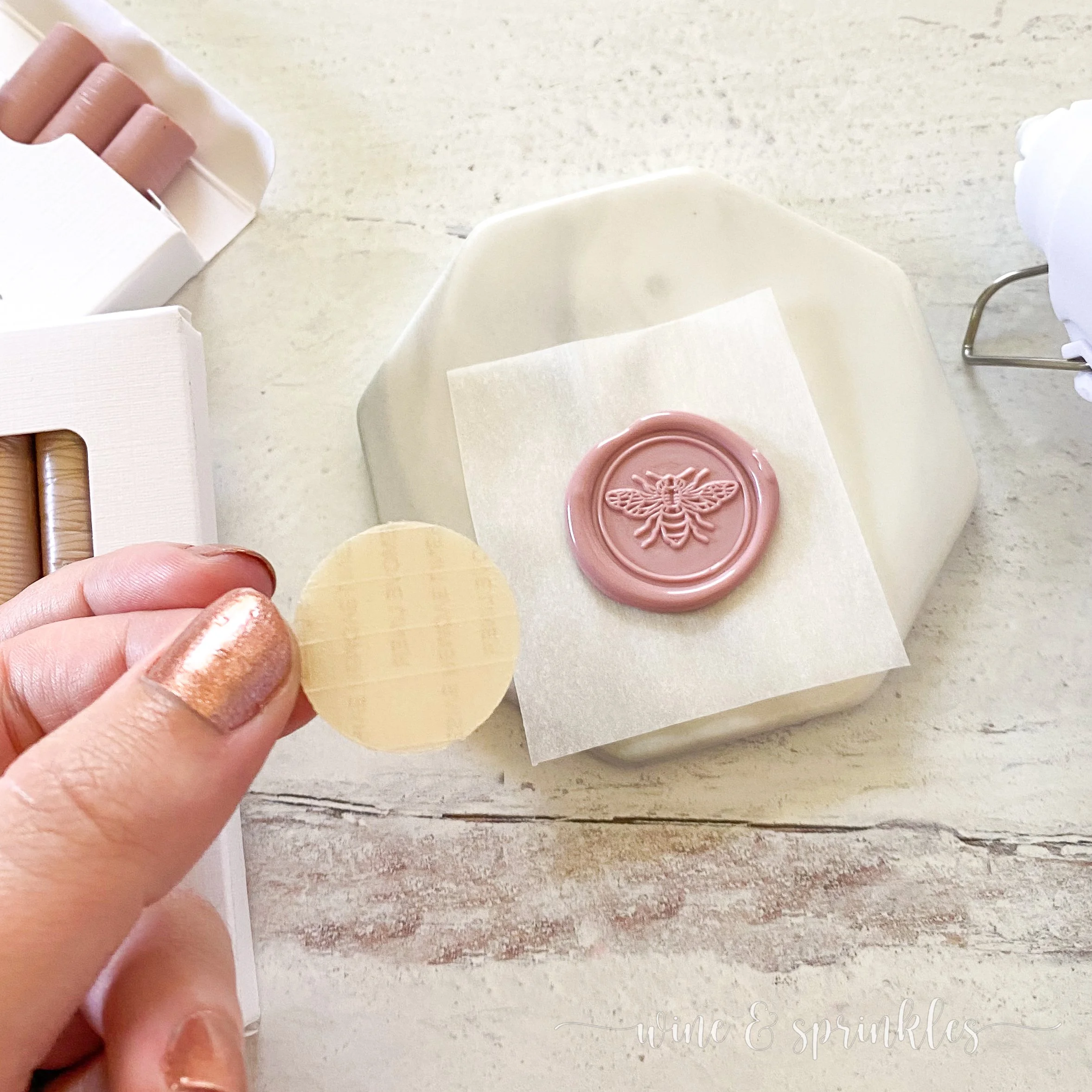 DIY Simple Self Adhesive Wax Seals — Wine & Sprinkles