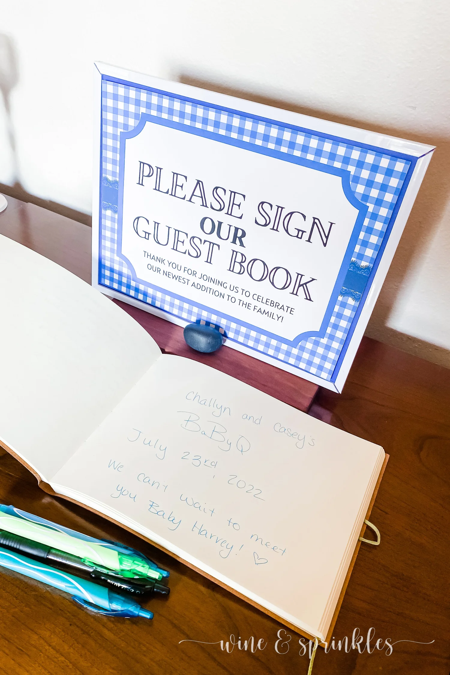 Easy DIY Baby Shower Gift and Guest Book Signs — Wine & Sprinkles