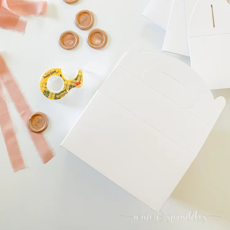 DIY Personalized Wax Seal Gable Gift Boxes — Wine & Sprinkles