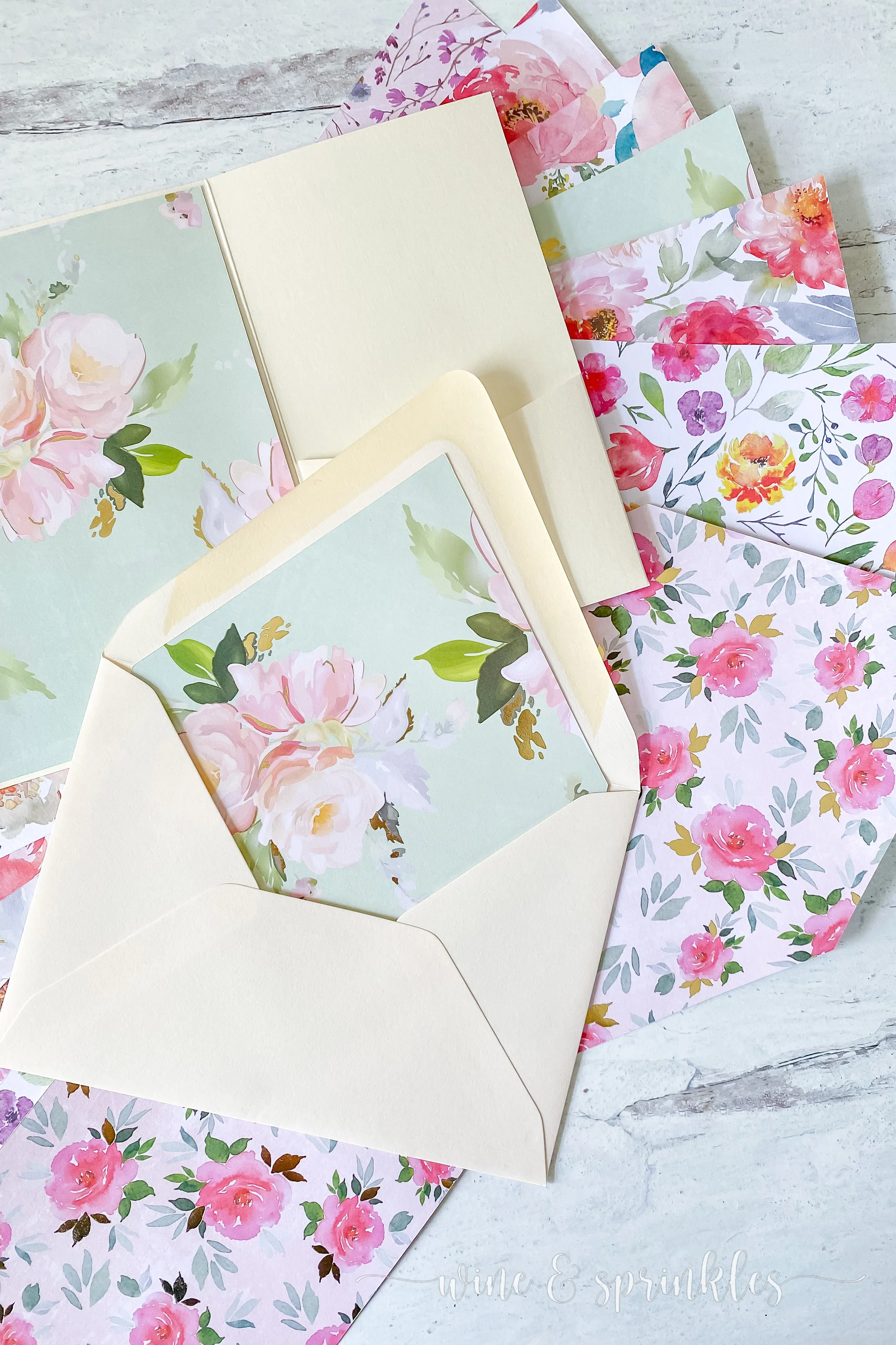 DIY Patterned Paper Envelope Liners and Invitation Mats — Wine & Sprinkles