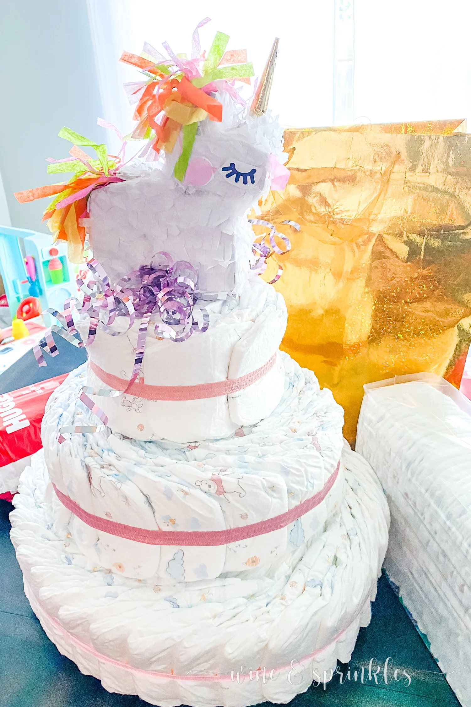 Unicorns & Candy Diaper Raffle Baby Sprinkle — Wine & Sprinkles