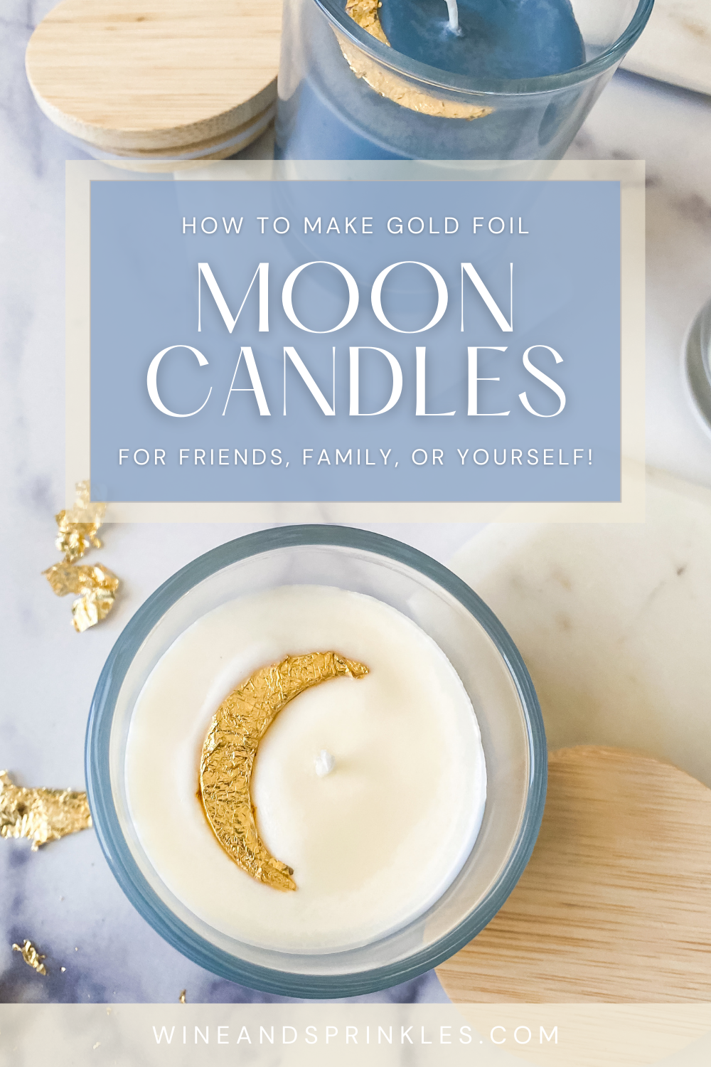 DIY Gold Foil Crescent Moon Candles — Wine & Sprinkles