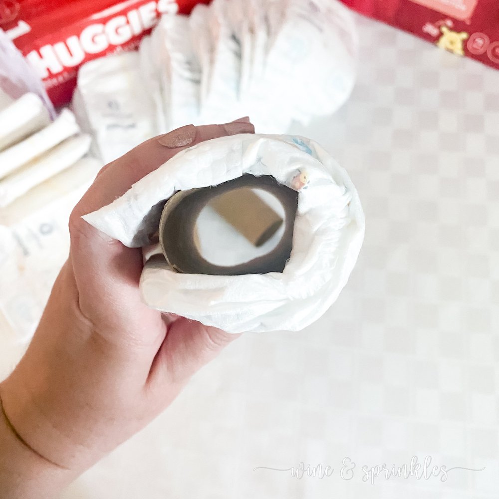 DIY Simple Three Tier Diaper Cake — Wine & Sprinkles