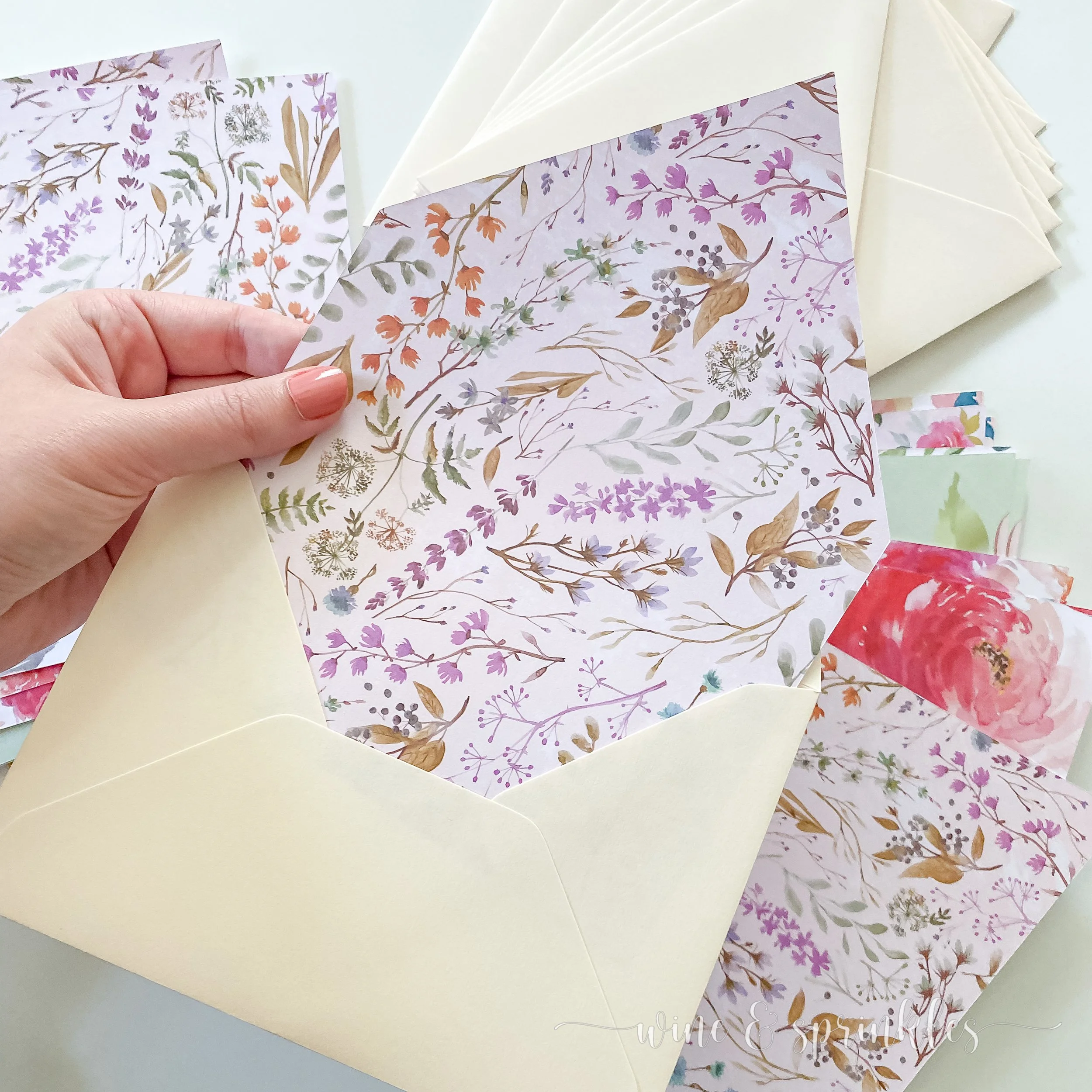 DIY Patterned Paper Envelope Liners and Invitation Mats — Wine & Sprinkles