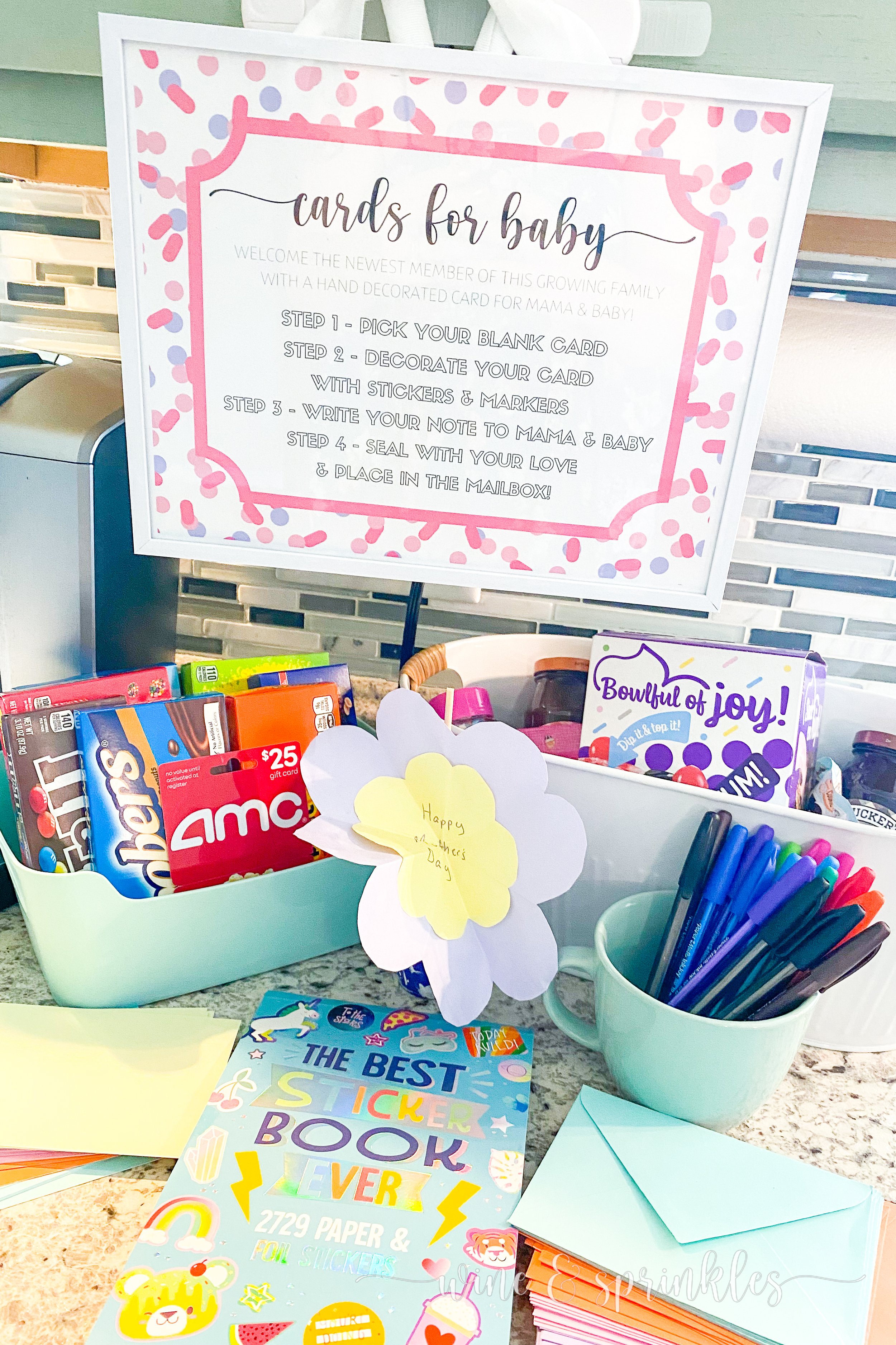 DIY Cards for Baby Activity Station for Baby Showers — Wine & Sprinkles