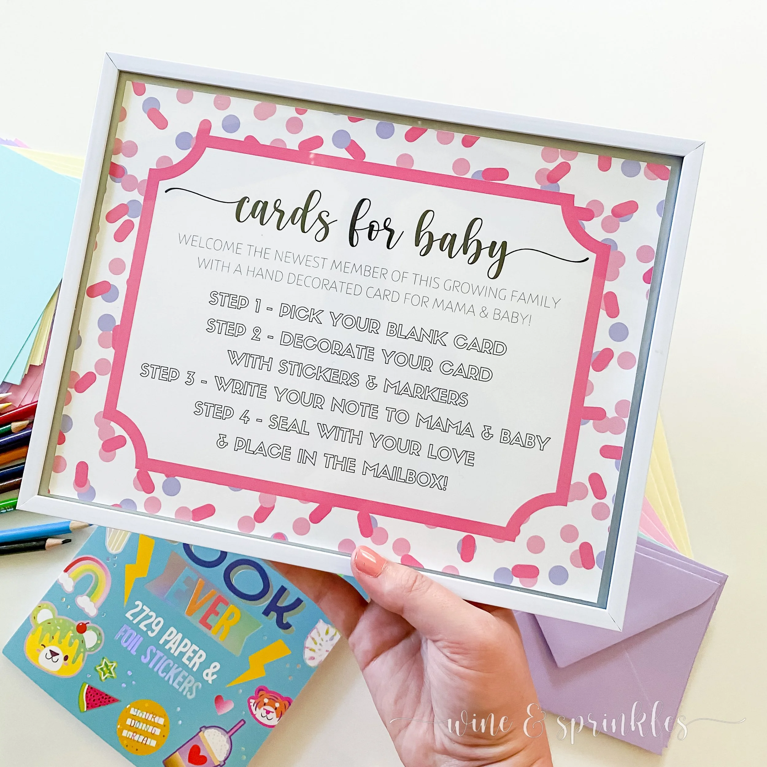 DIY Cards for Baby Activity Station for Baby Showers — Wine & Sprinkles