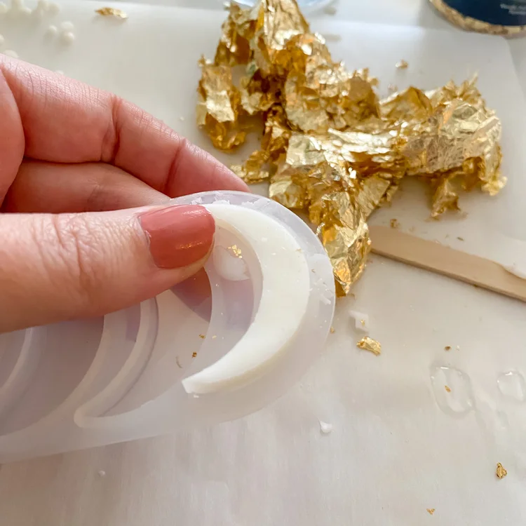 DIY Gold Foil Crescent Moon Candles — Wine & Sprinkles