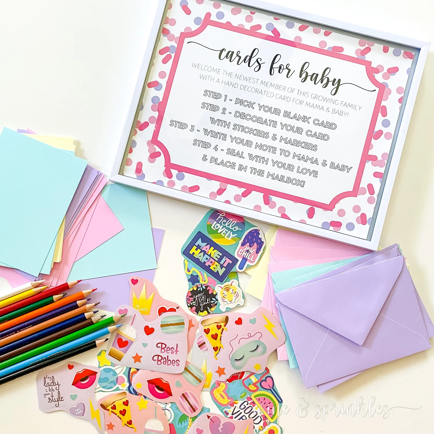 DIY Cards for Baby Activity Station for Baby Showers — Wine & Sprinkles