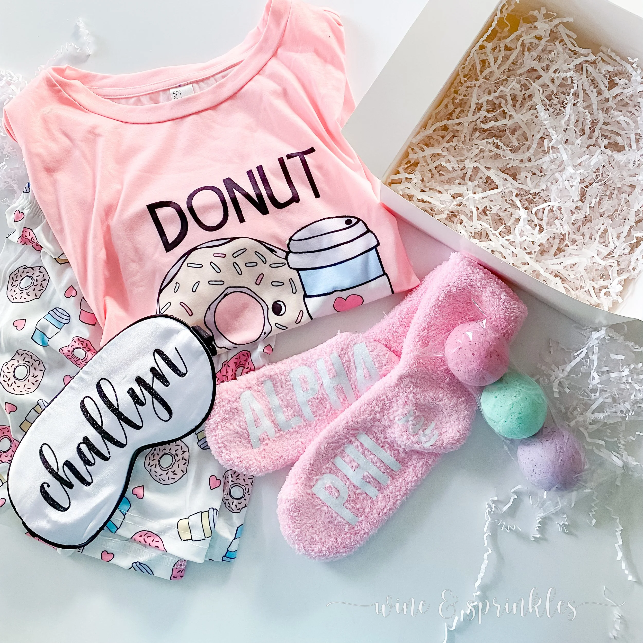 Sorority Spa Sleepover Gift Boxes — Wine & Sprinkles