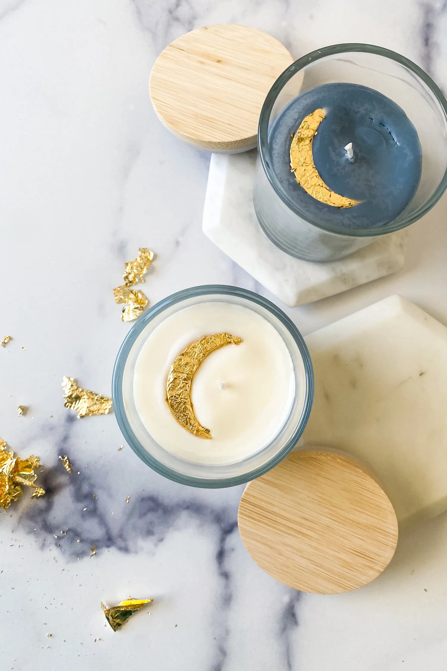DIY Gold Foil Crescent Moon Candles — Wine & Sprinkles
