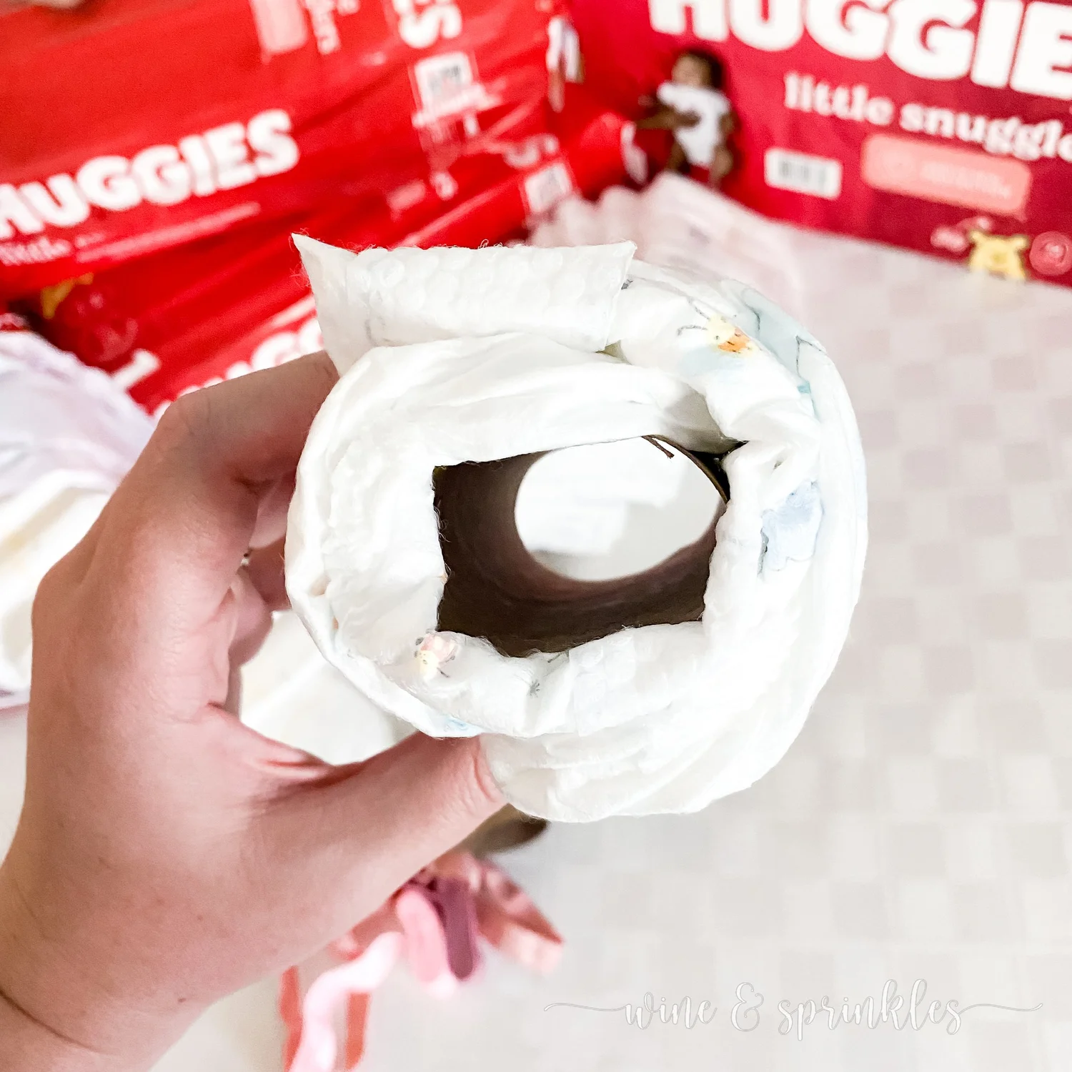 DIY Simple Three Tier Diaper Cake — Wine & Sprinkles