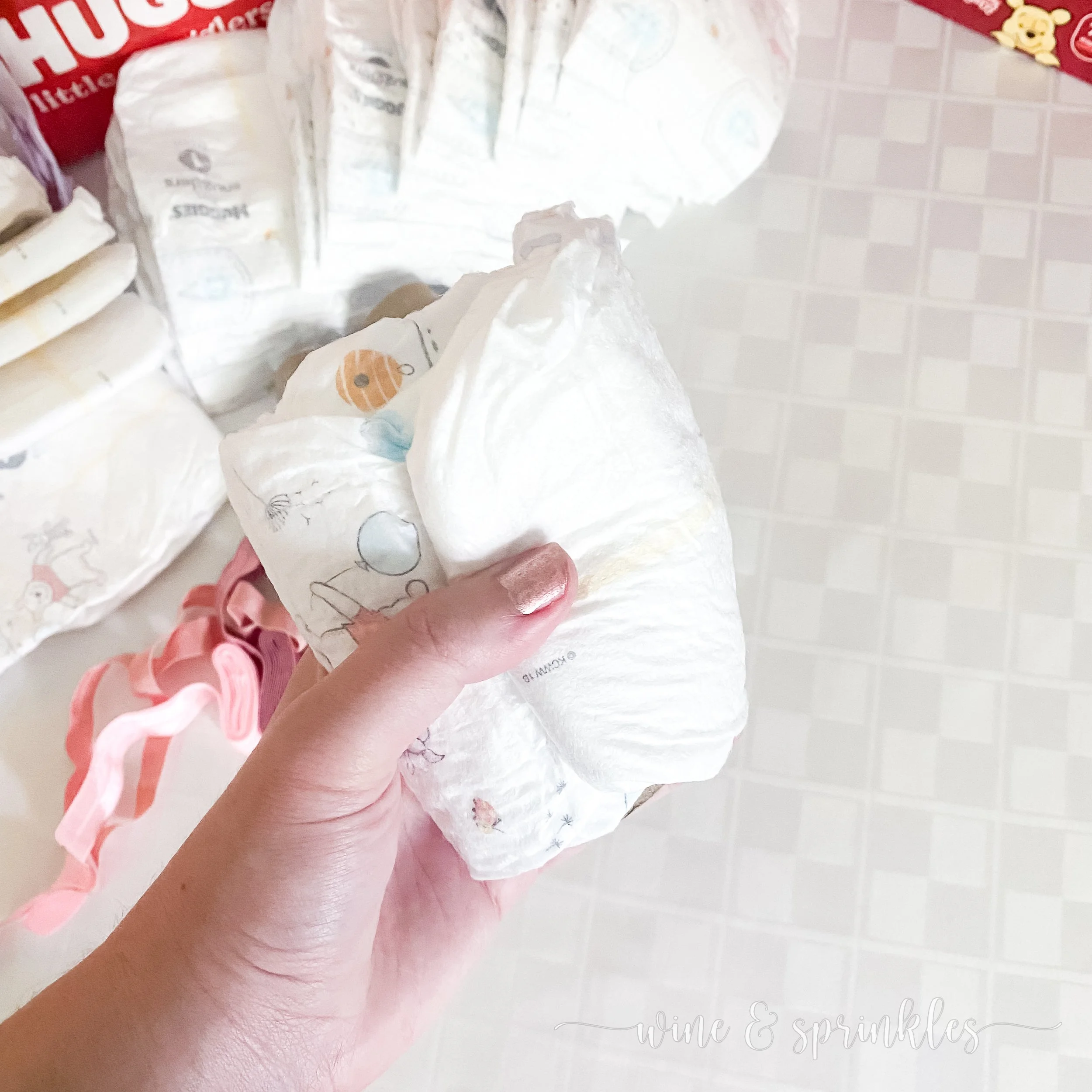DIY Simple Three Tier Diaper Cake — Wine & Sprinkles