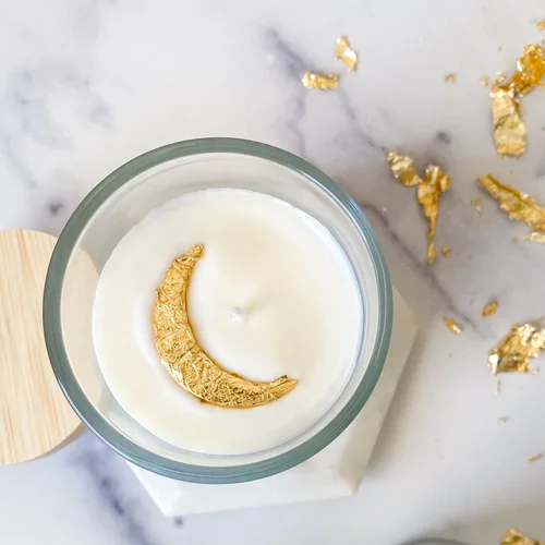 DIY Gold Foil Crescent Moon Candles — Wine & Sprinkles