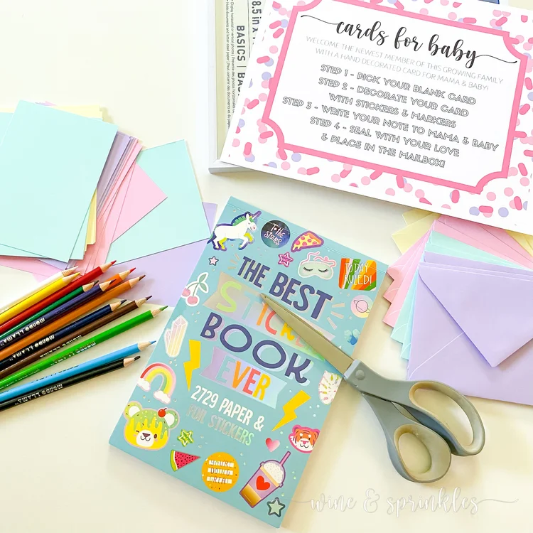DIY Cards for Baby Activity Station for Baby Showers — Wine & Sprinkles