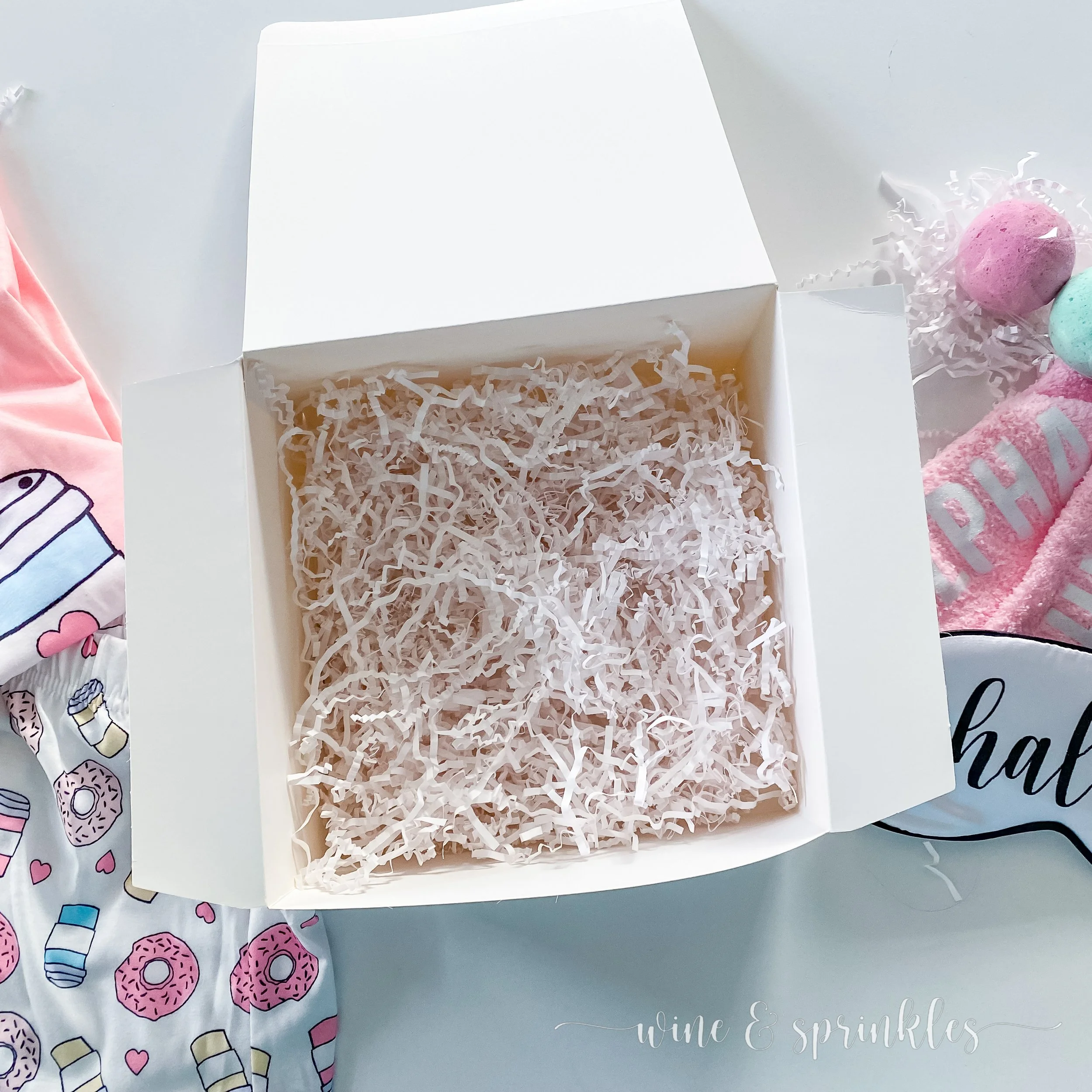 Sorority Spa Sleepover Gift Boxes — Wine & Sprinkles