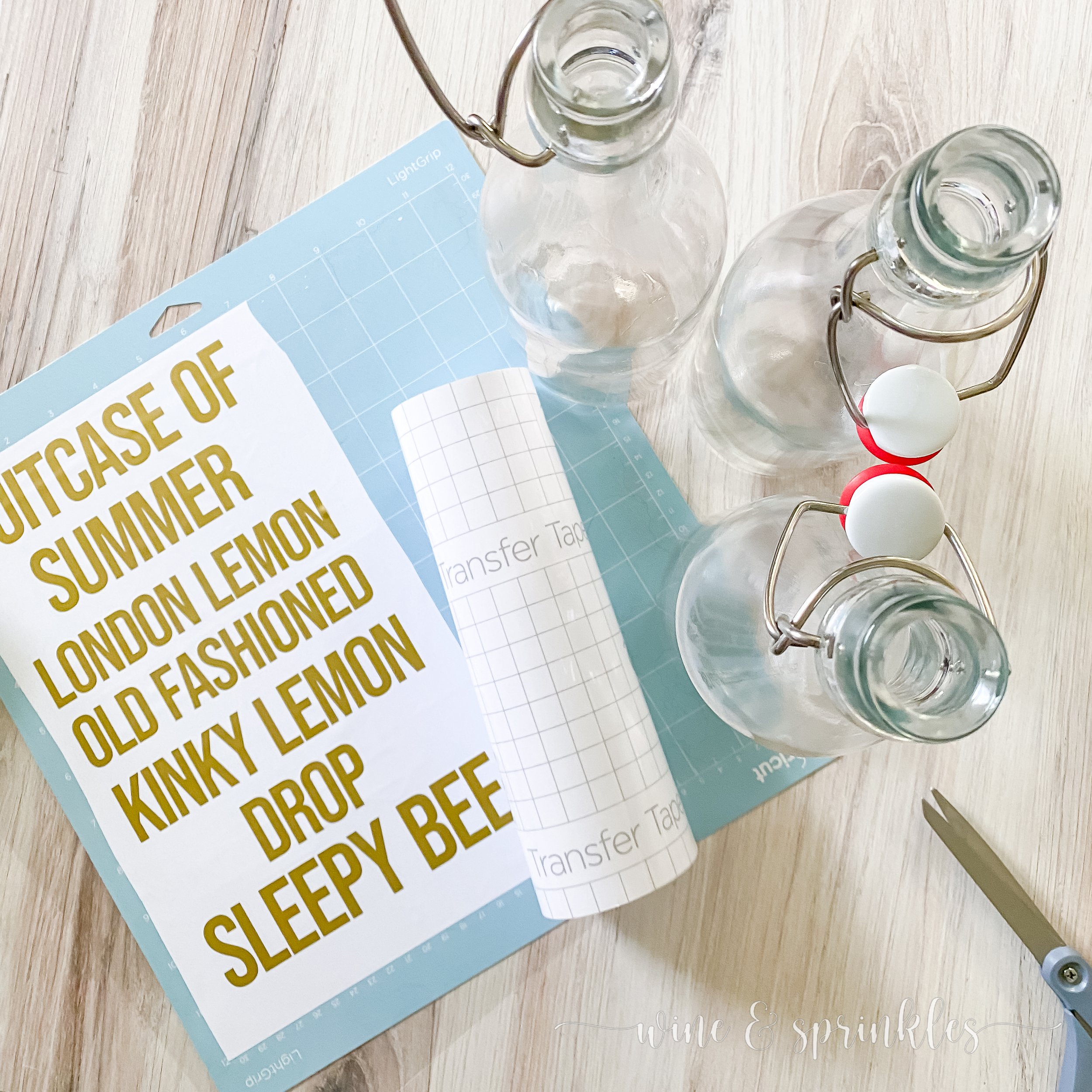 DIY Vinyl Cocktail Bottle Labels — Wine & Sprinkles