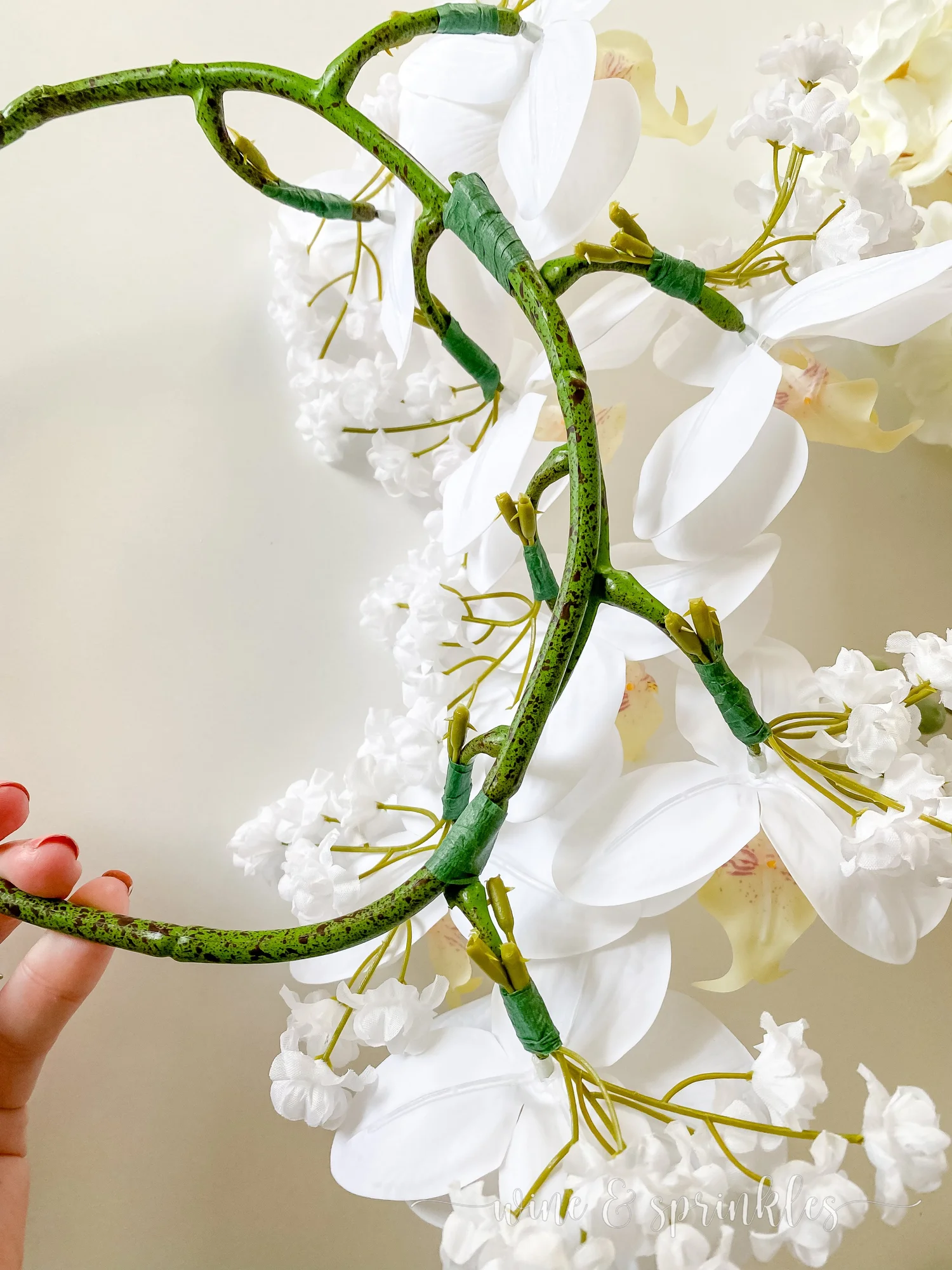 DIY Orchid & Cherry Blossom Silk Flower Crown — Wine & Sprinkles