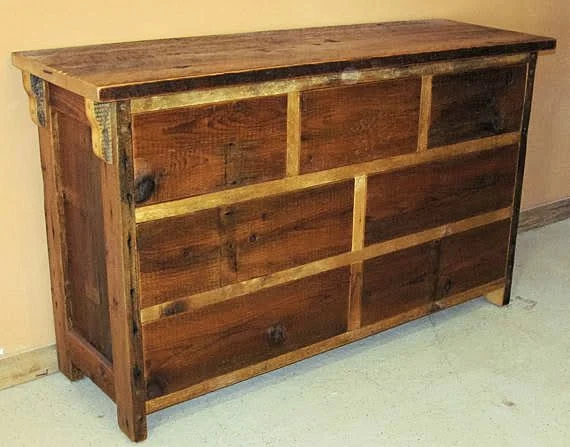 Heritage Barnwood Natural Wood 7 Drawer Chest Dresser