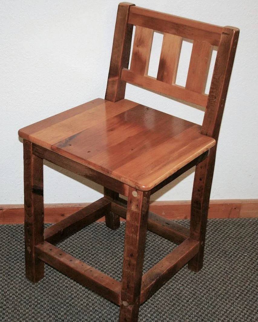 Low Back Style Barnwood Bar Stool | Vienna Woodworks
