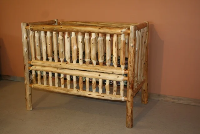 Cedar Log Baby Crib Convertible